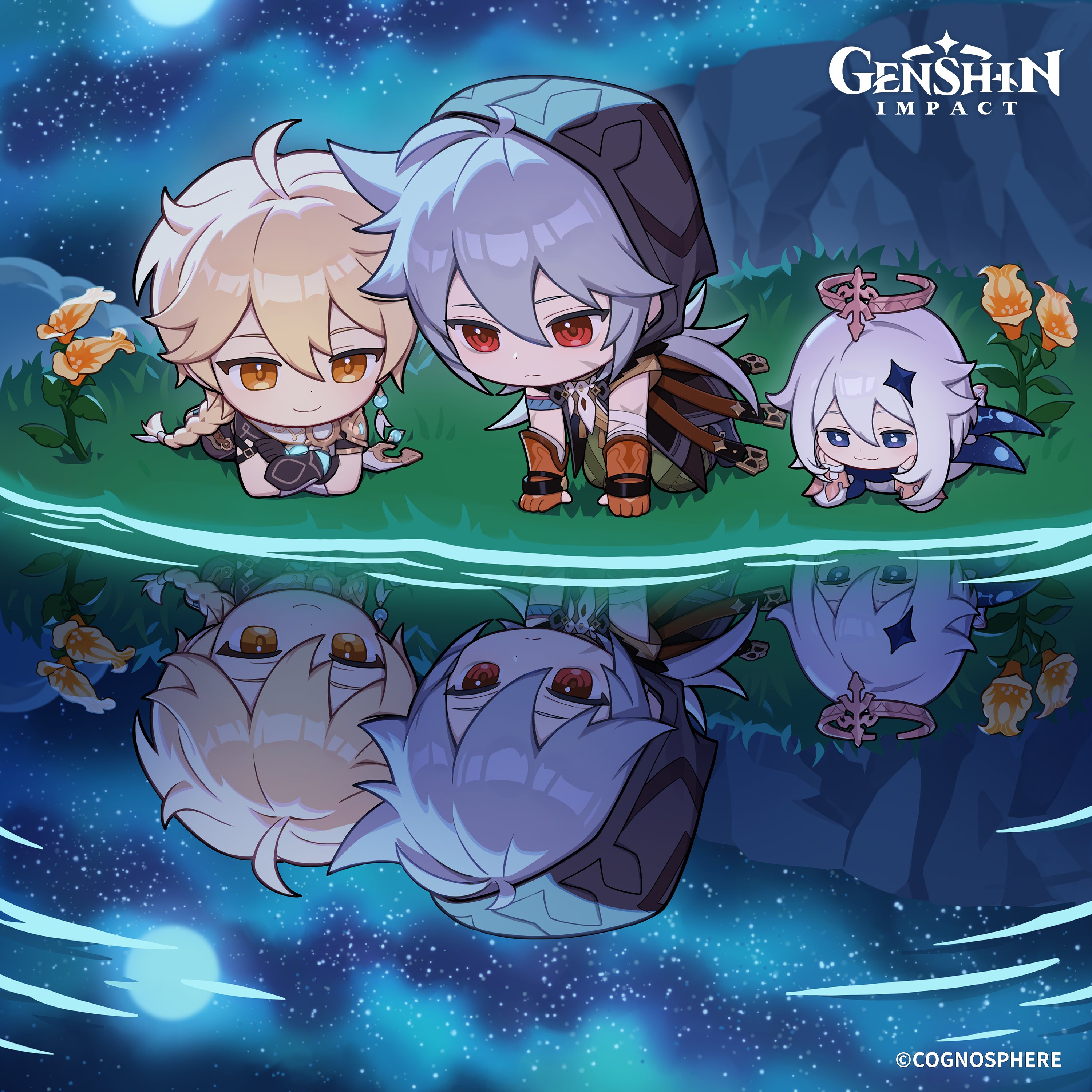 The Big ImageBoard (TBIB) - 1girl 2boys absurdres aether (genshin impact) blonde hair braid ...