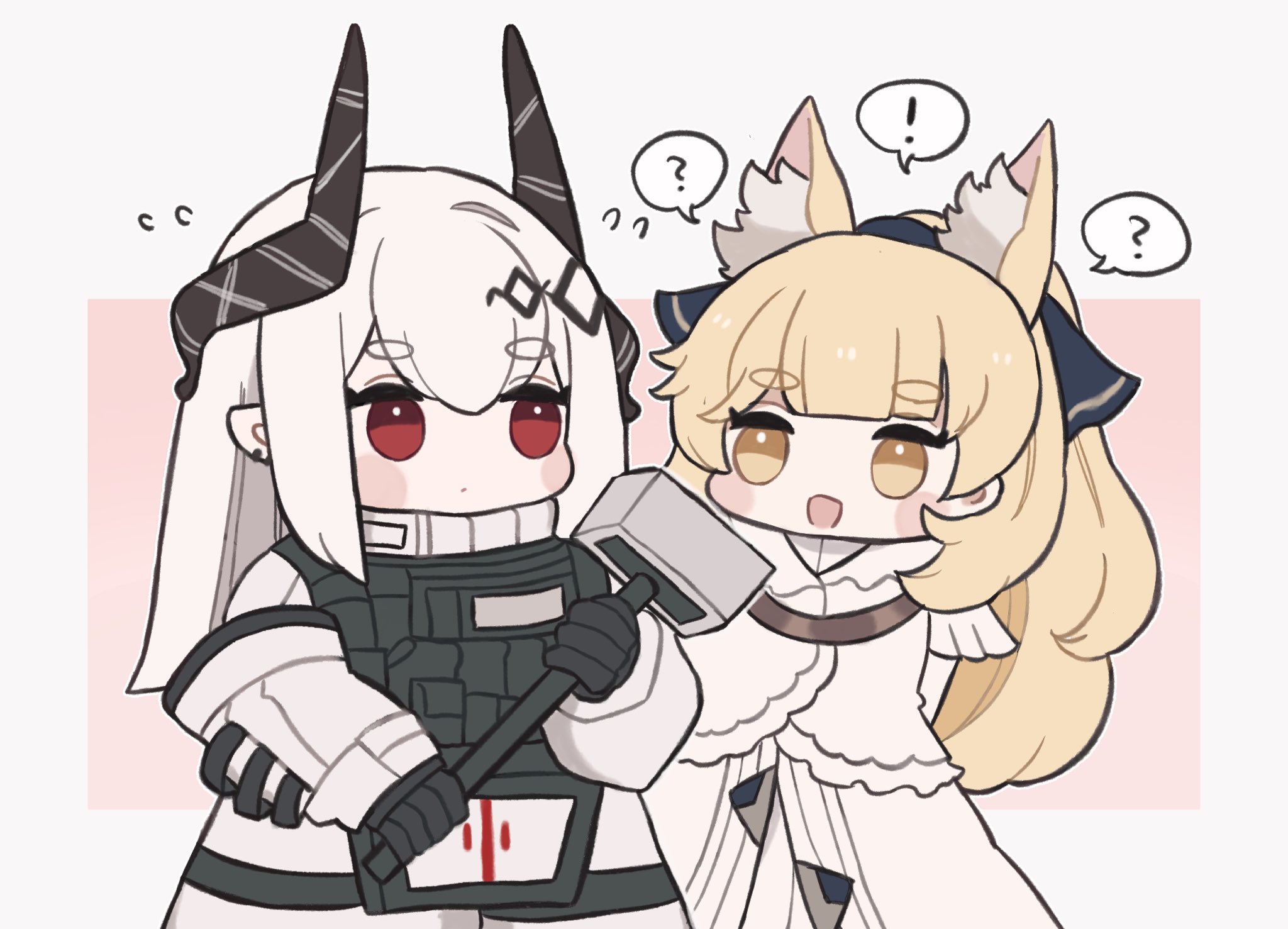 The Big ImageBoard (TBIB) - ! 2girls :d ? animal ear fluff animal ears arknights bangs ...
