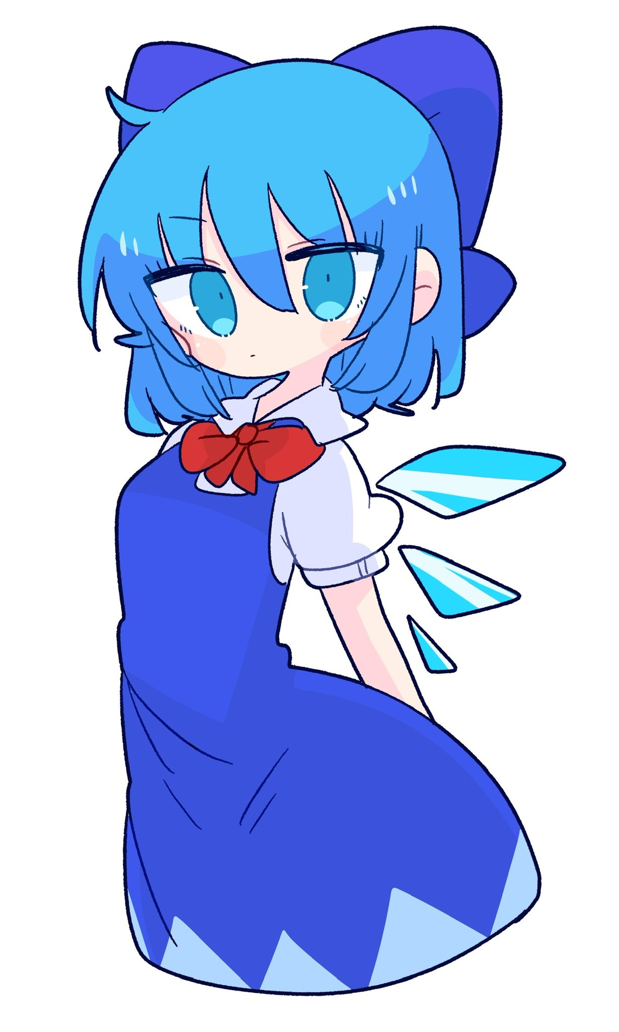 The Big ImageBoard (TBIB) - 1girl bangs blue bow blue dress blue eyes blue hair bow breasts ...