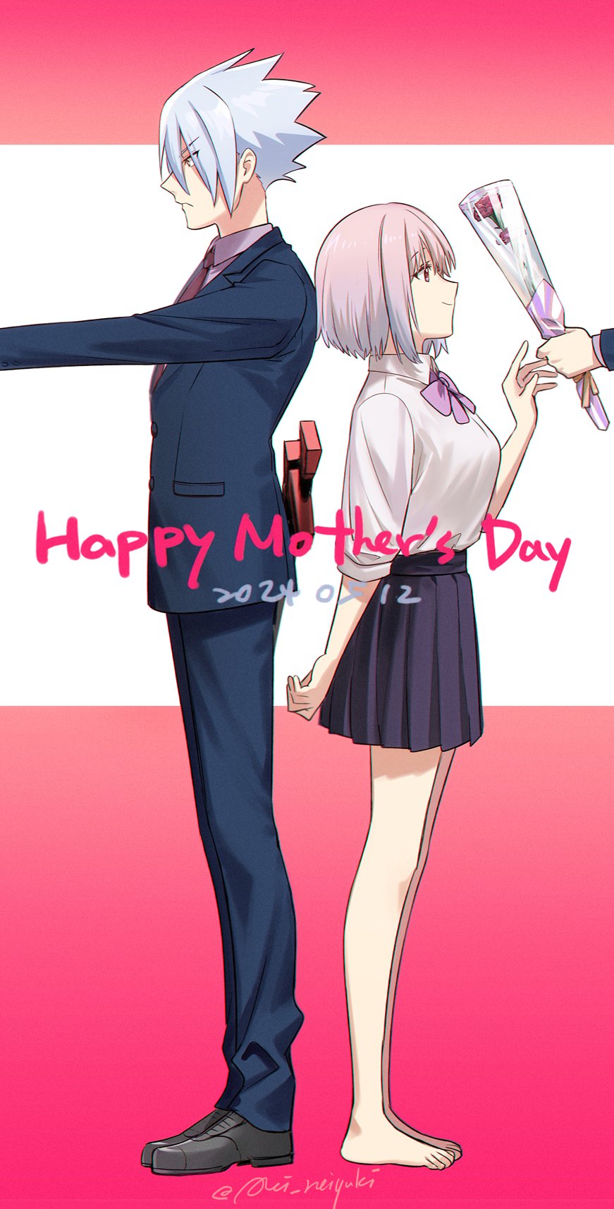 The Big ImageBoard (TBIB) - 1boy 1girl aki (neyuki41028) anti (ssss.gridman) barefoot bow bowtie ...