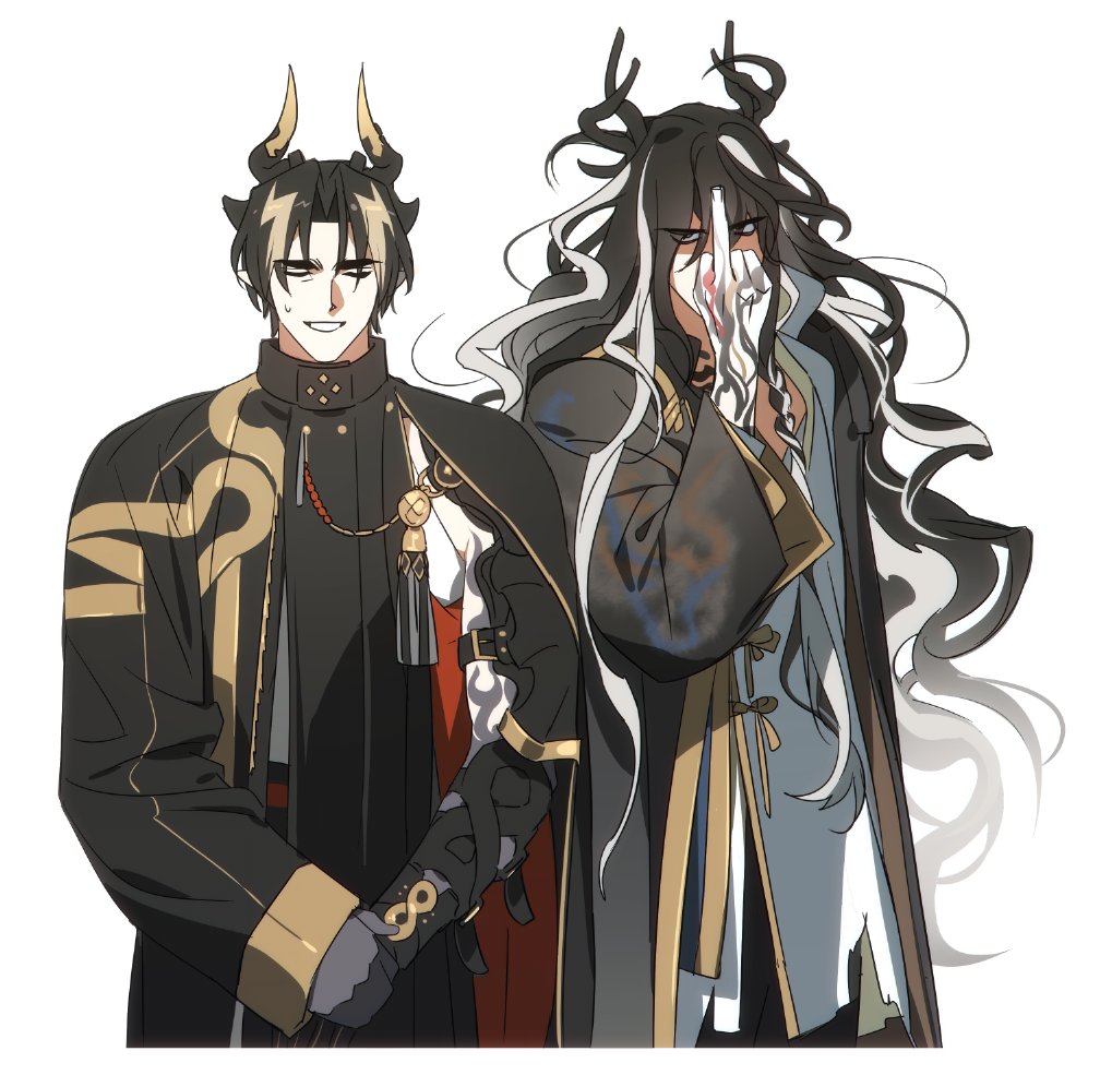 The Big ImageBoard (TBIB) - aiguillette antlers arknights armor black hair blonde hair brothers ...