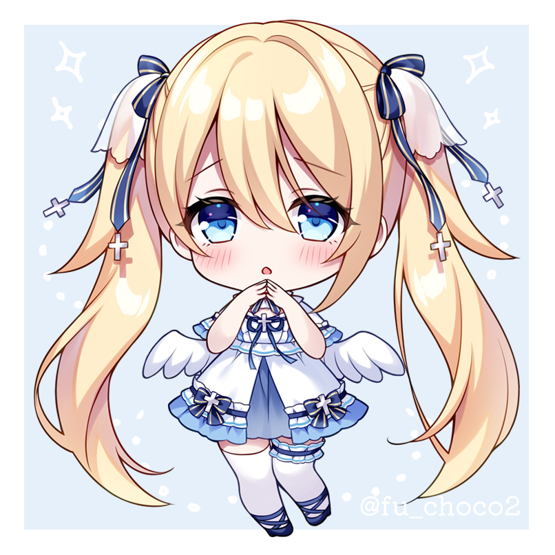 The Big ImageBoard (TBIB) - 1girl :o blue background blue bow blue eyes ...