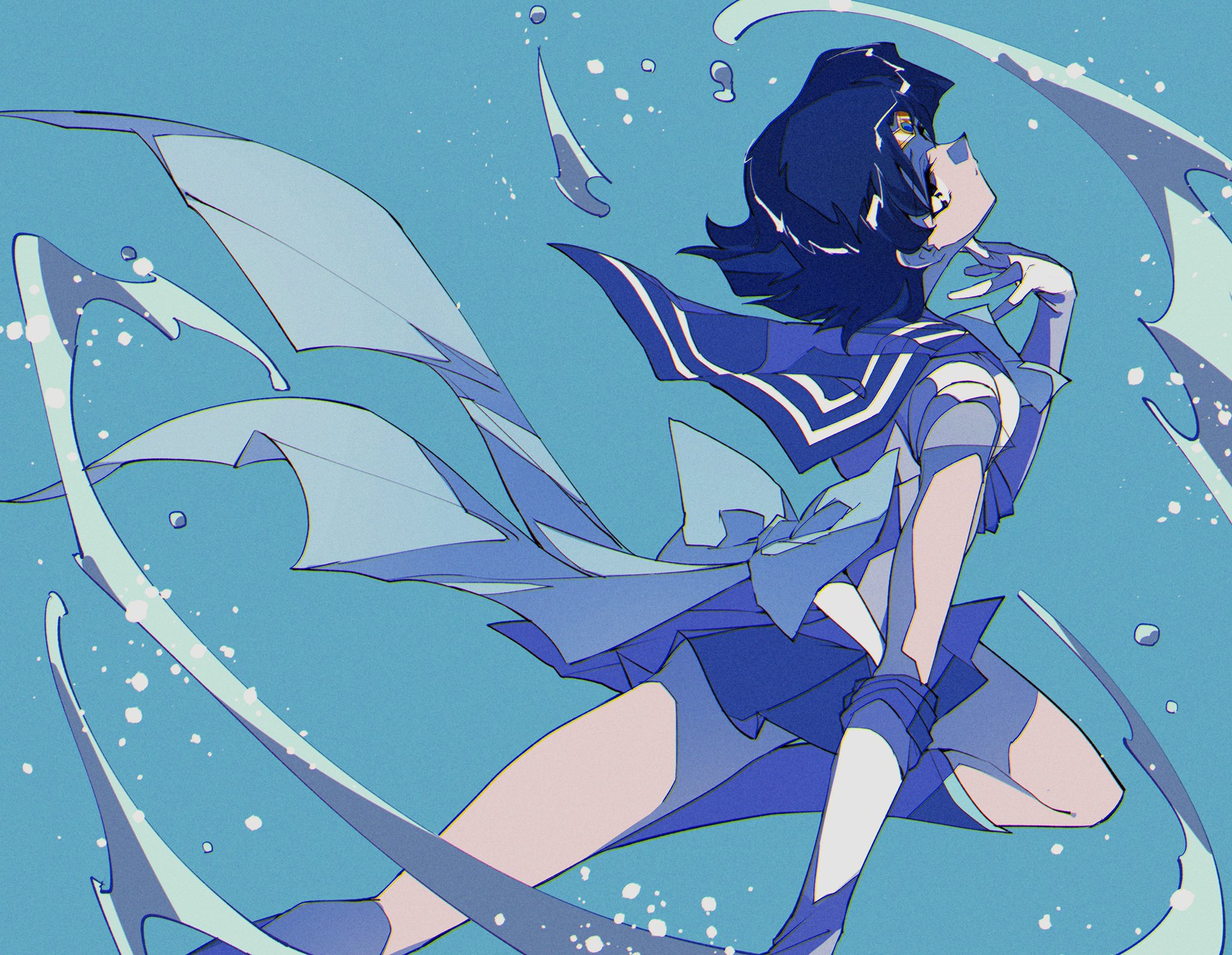 The Big ImageBoard (TBIB) - 1girl bishoujo senshi sailor moon blue background blue bow blue ...