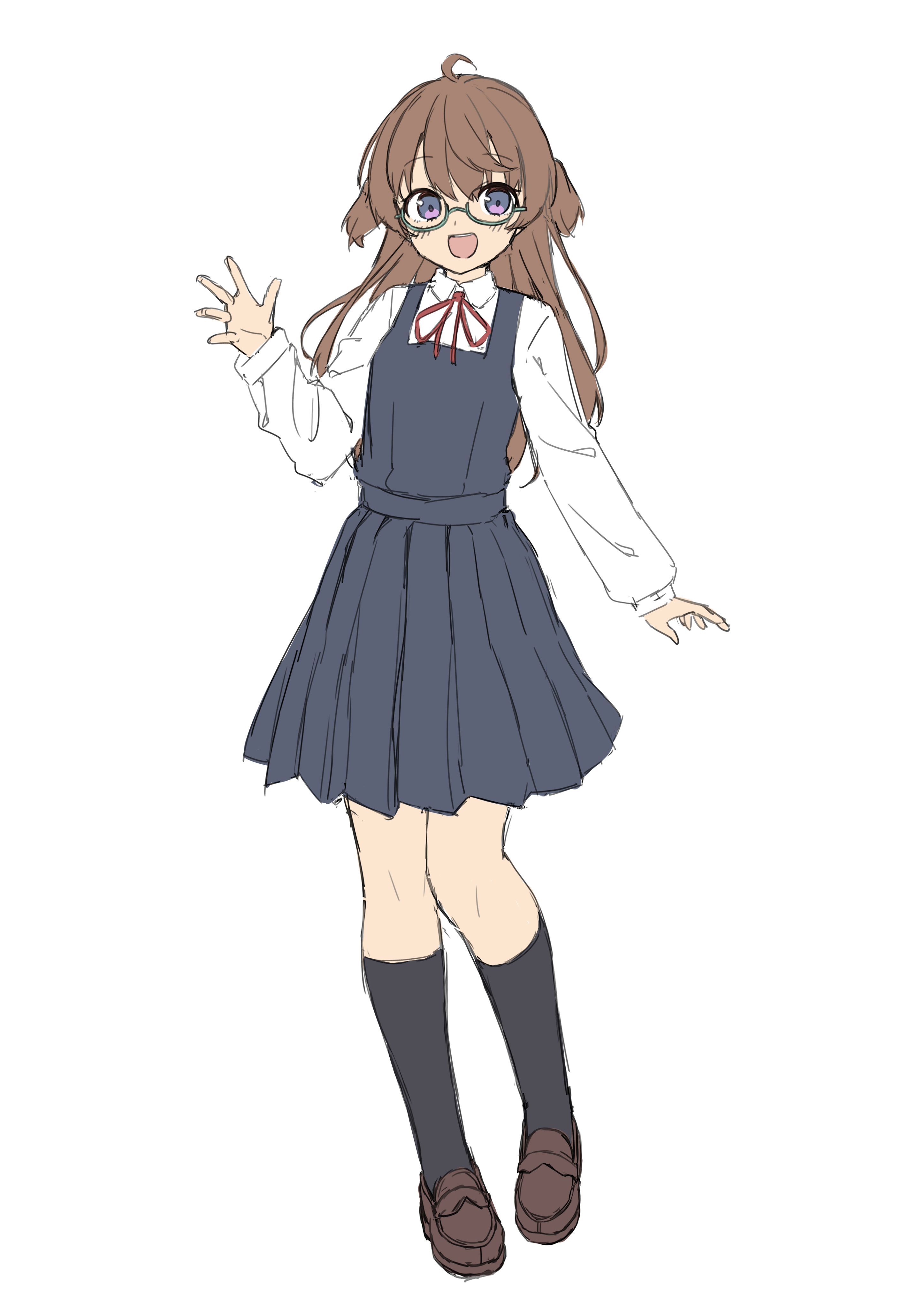 The Big ImageBoard (TBIB) - 1girl :d absurdres ahoge amemiya sekira black dress black socks ...