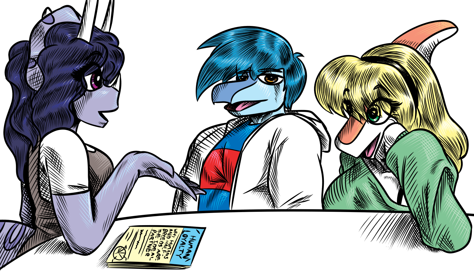 The Big ImageBoard (TBIB) - accessory alpha channel anthro banco blonde hair blue body blue hair ...