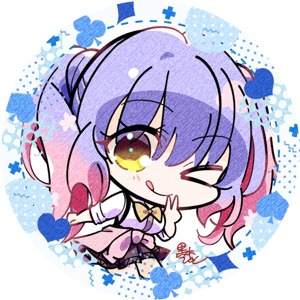 The Big ImageBoard (TBIB) - 1girl ;q blue hair bow chibi closed mouth ...