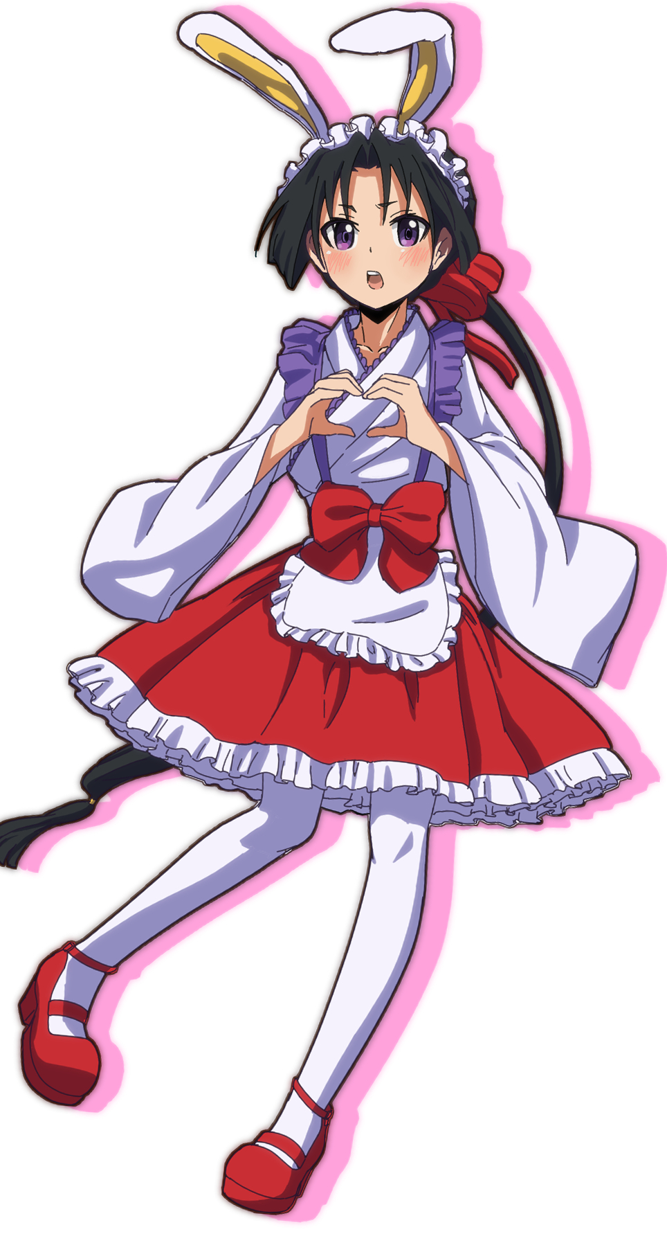 The Big ImageBoard (TBIB) - 1boy alternate costume animal ears apron black hair blush bow bow ...