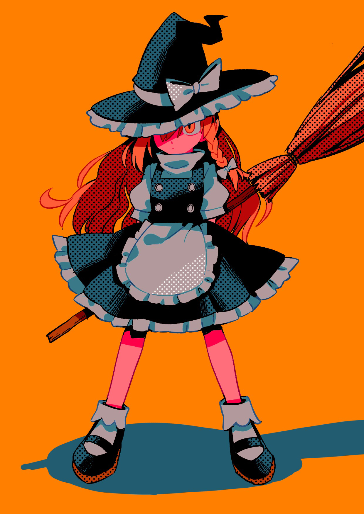 The Big ImageBoard (TBIB) - 1girl alternate eye color alternate hair color apron bangs black ...