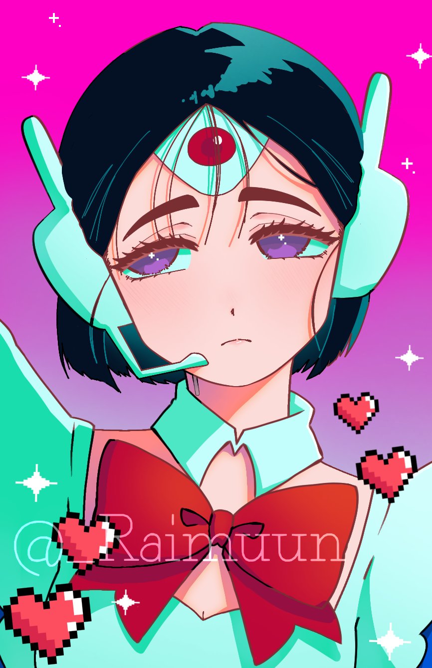 The Big ImageBoard (TBIB) - 1girl alien stage black hair bow bowtie ...