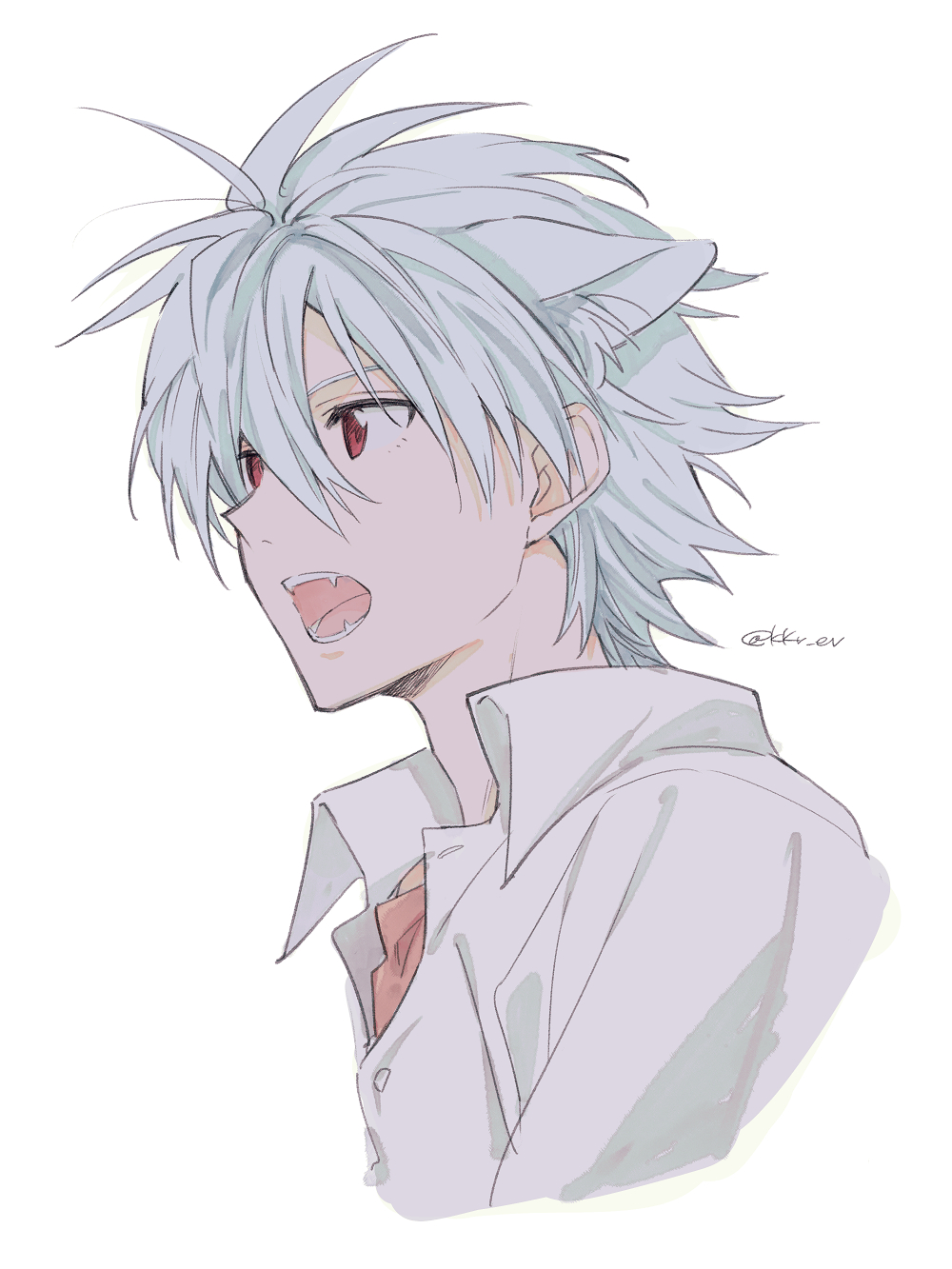 The Big ImageBoard (TBIB) - 11kkr 1boy animal ear fluff animal ears collared shirt commentary ...