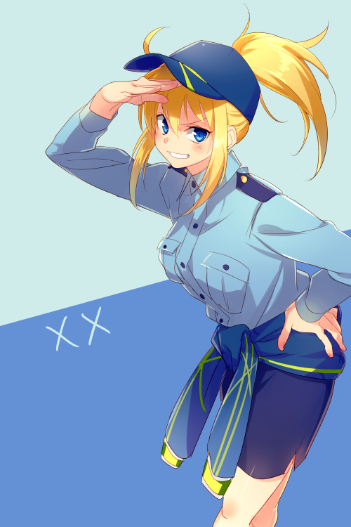The Big ImageBoard (TBIB) - 1girl alternate costume artoria pendragon (fate) baseball cap blonde ...