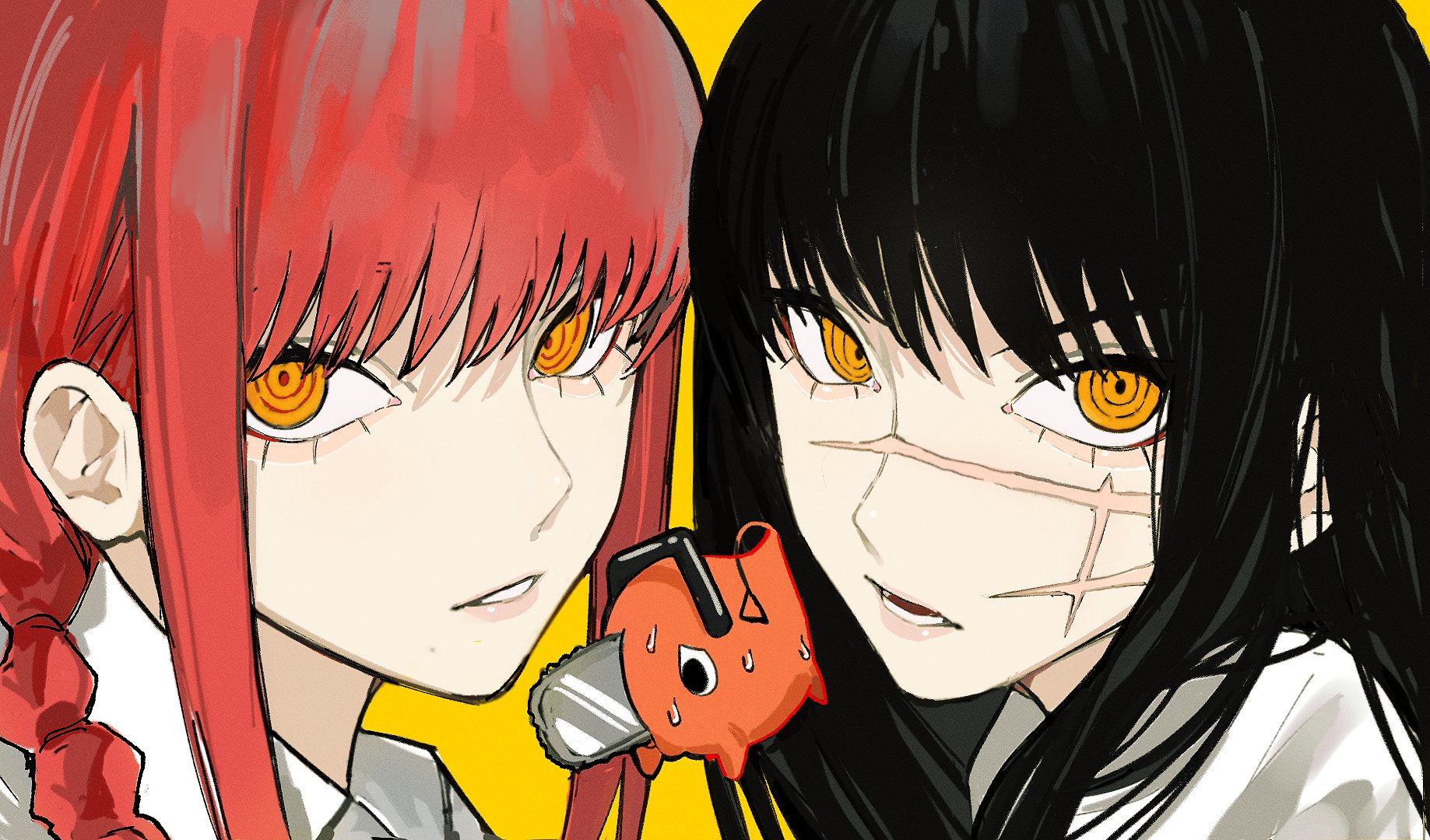 The Big ImageBoard (TBIB) - 2girls aegyo sal black hair braid chainsaw ...