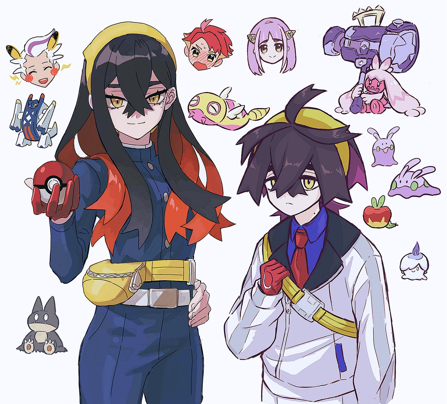 The Big ImageBoard (TBIB) - 1boy 1girl 2023 7 13 alternate color apple archaludon bag black hair ...