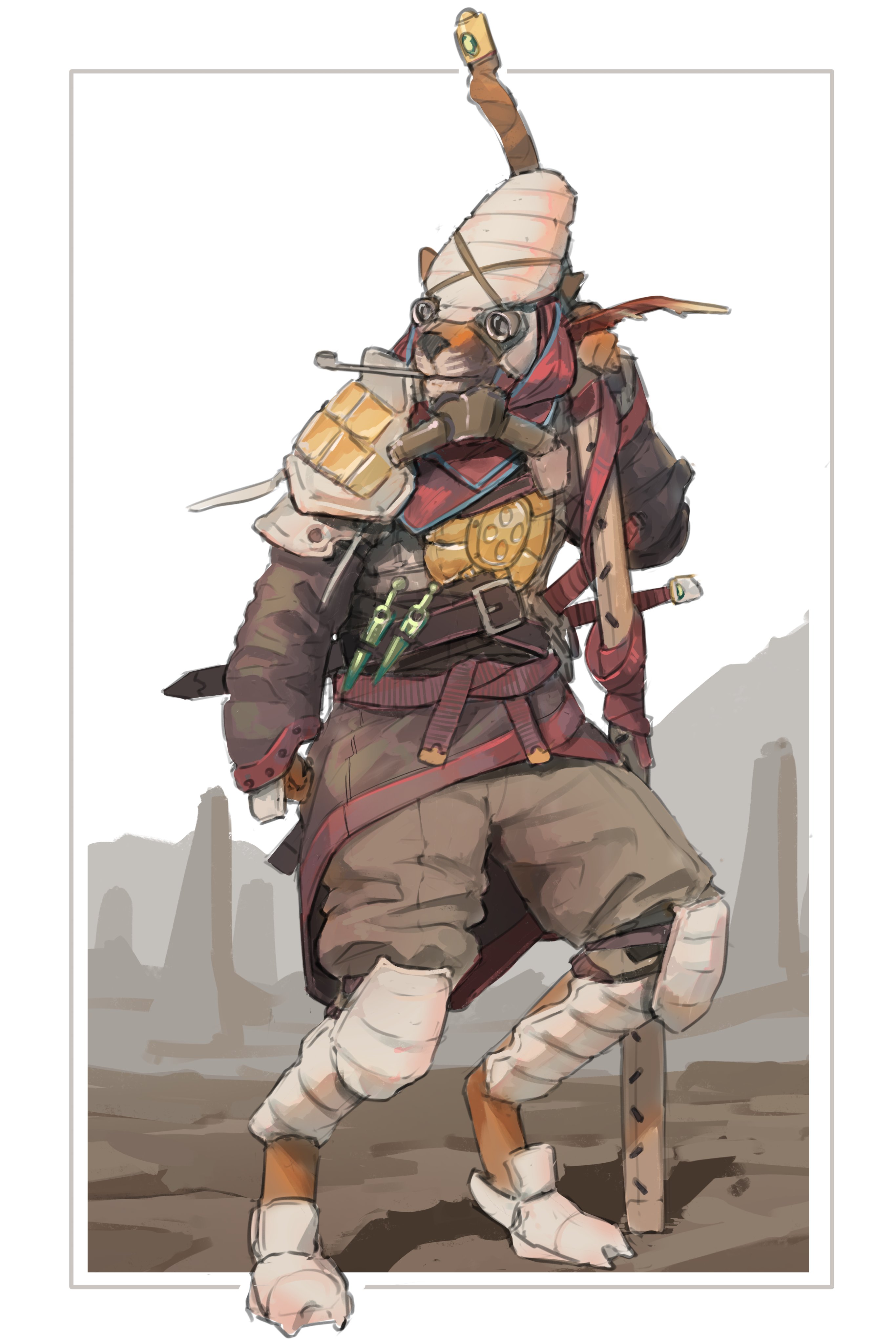 The Big ImageBoard (TBIB) - 1boy absurdres armor brown pants dagger ...