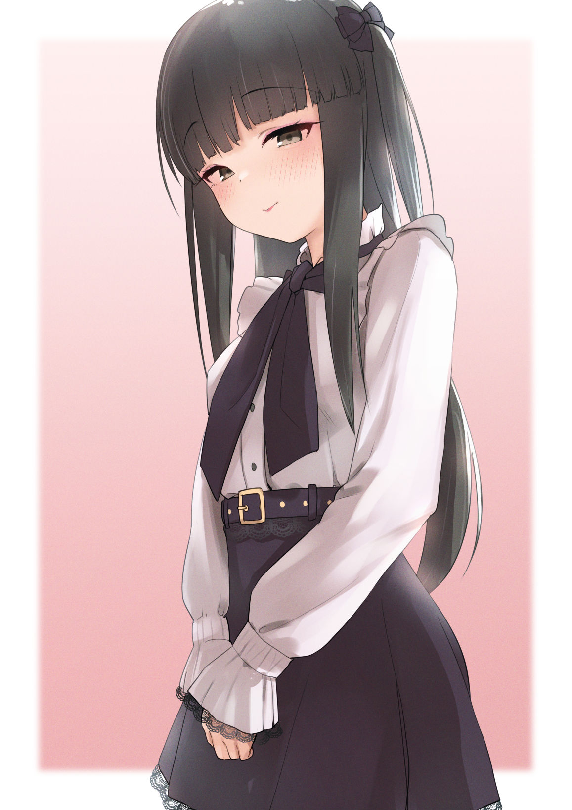 The Big ImageBoard (TBIB) - 1girl alternate costume bangs black bow black hair black ribbon ...