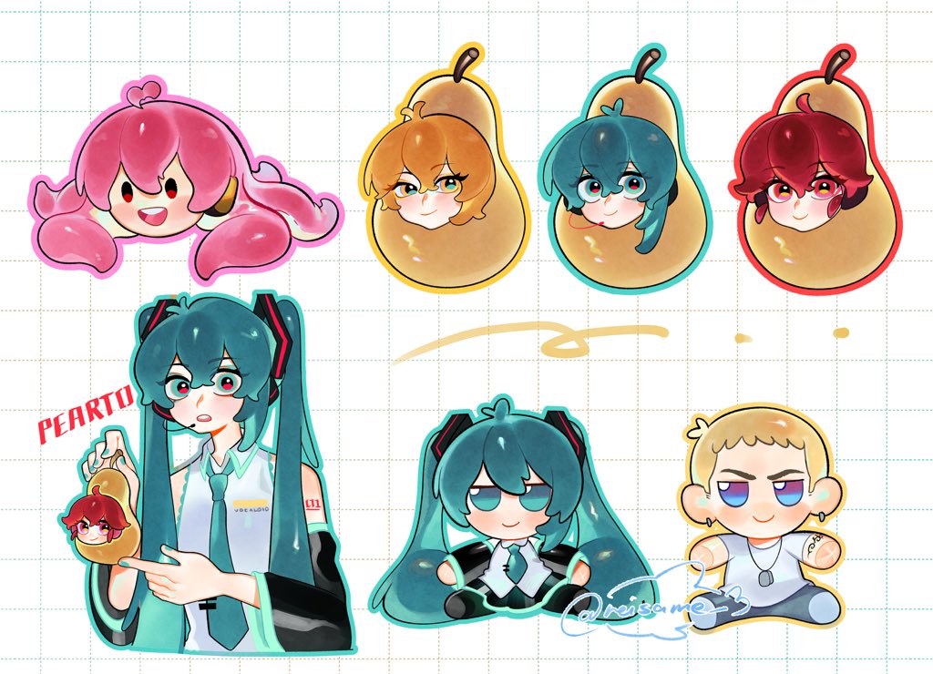 The Big ImageBoard (TBIB) - 1boy 4girls akita neru aqua eyes aqua hair ...