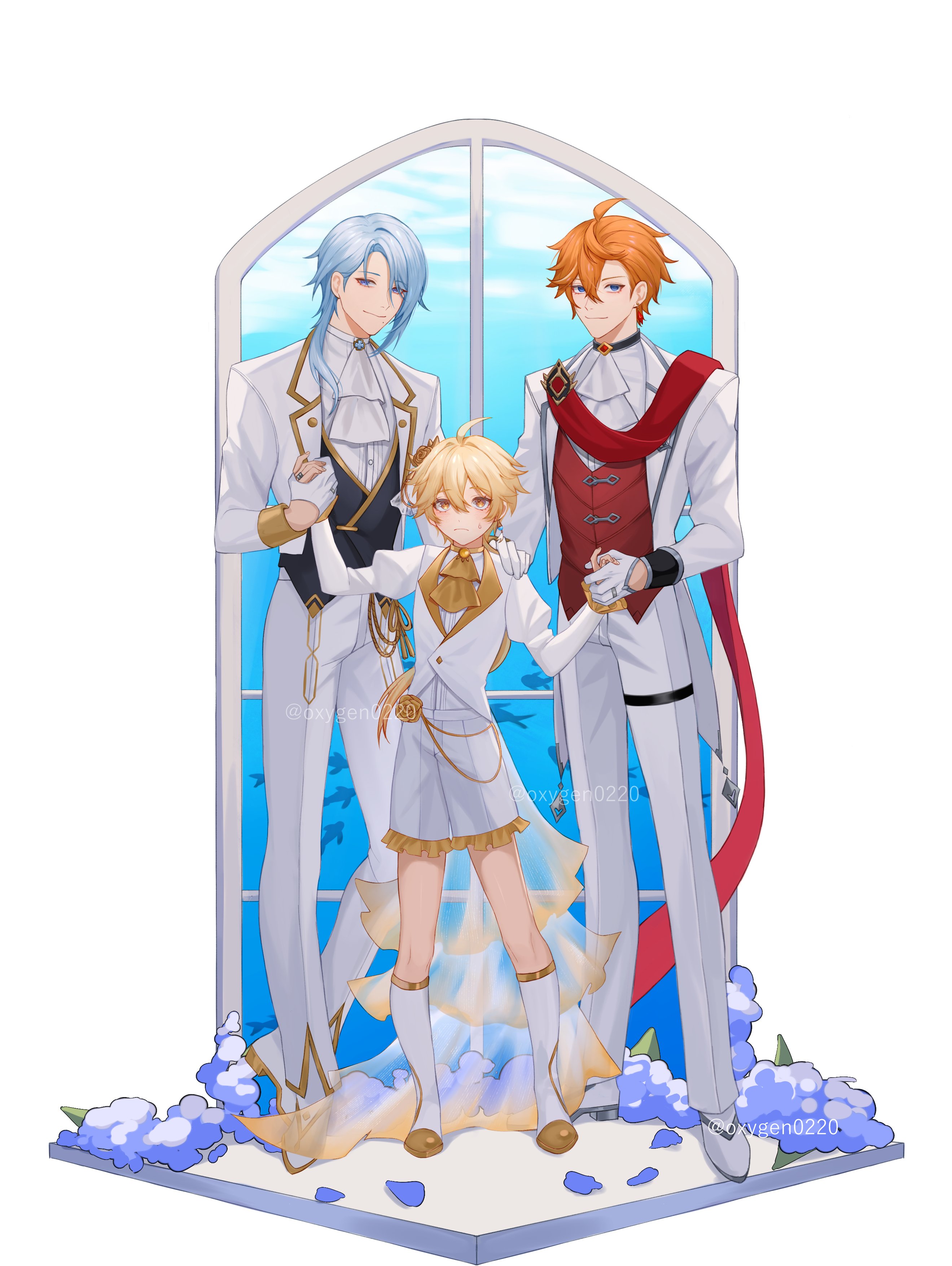 The Big ImageBoard (TBIB) - 3boys absurdres aether (genshin impact) bangs blonde hair blue eyes ...