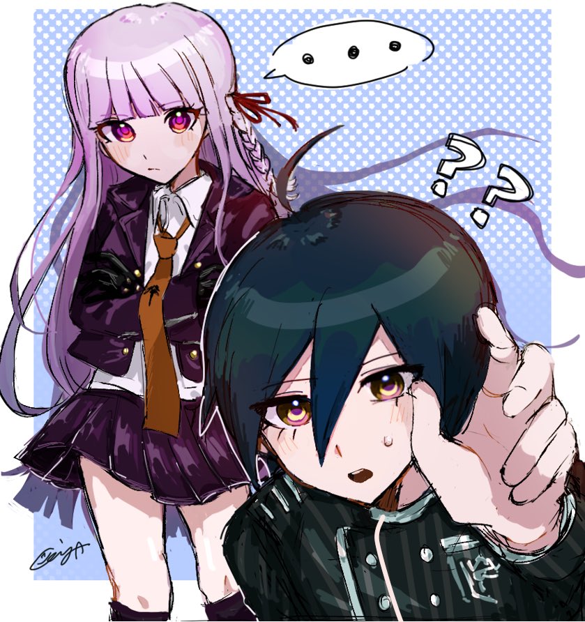 The Big ImageBoard (TBIB) - ... 1boy 1girl ? ?? black hair black jacket black ribbon blush braid ...