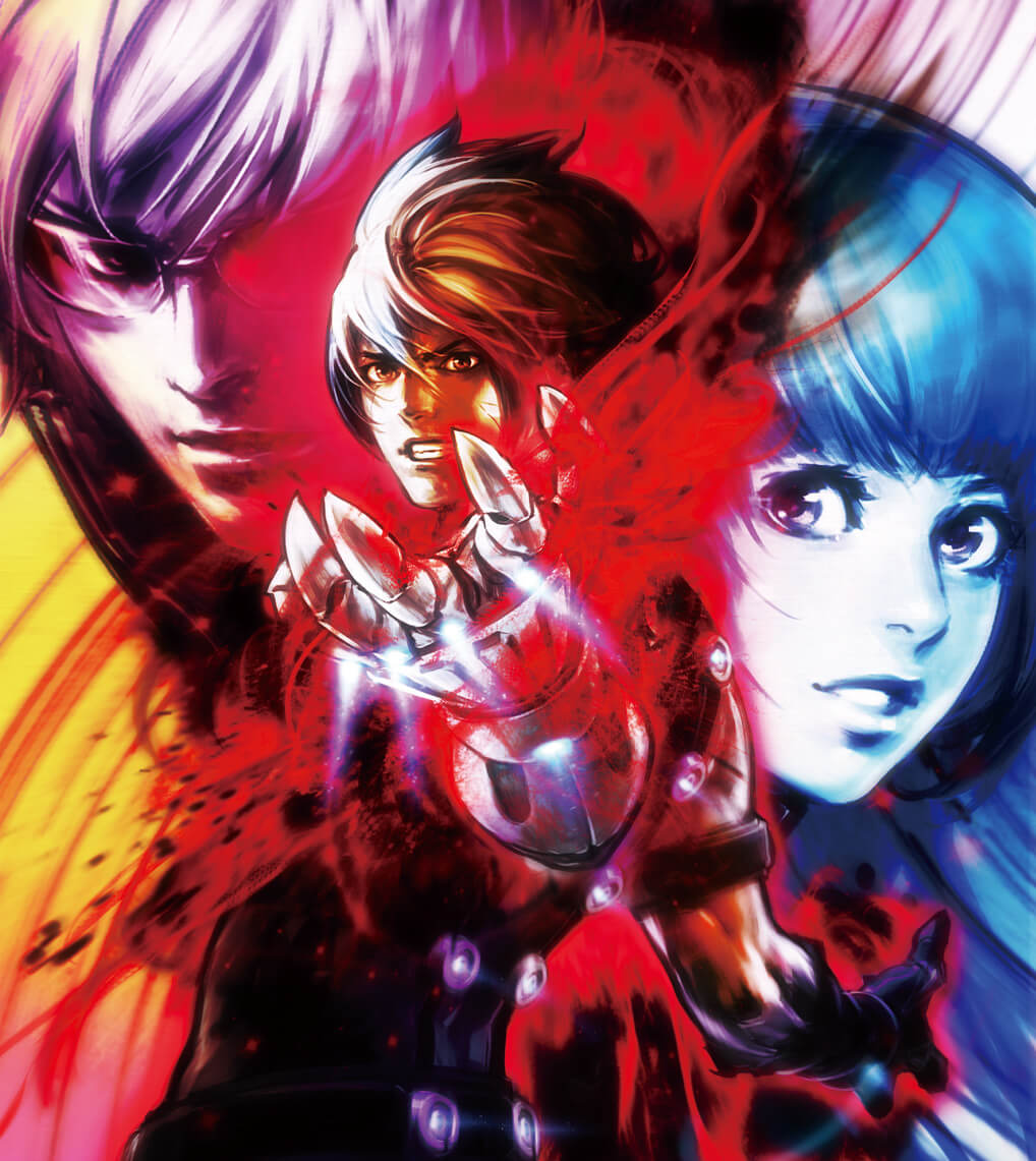 The Big ImageBoard (TBIB) - 1girl 2boys bare shoulders black hair fire ...