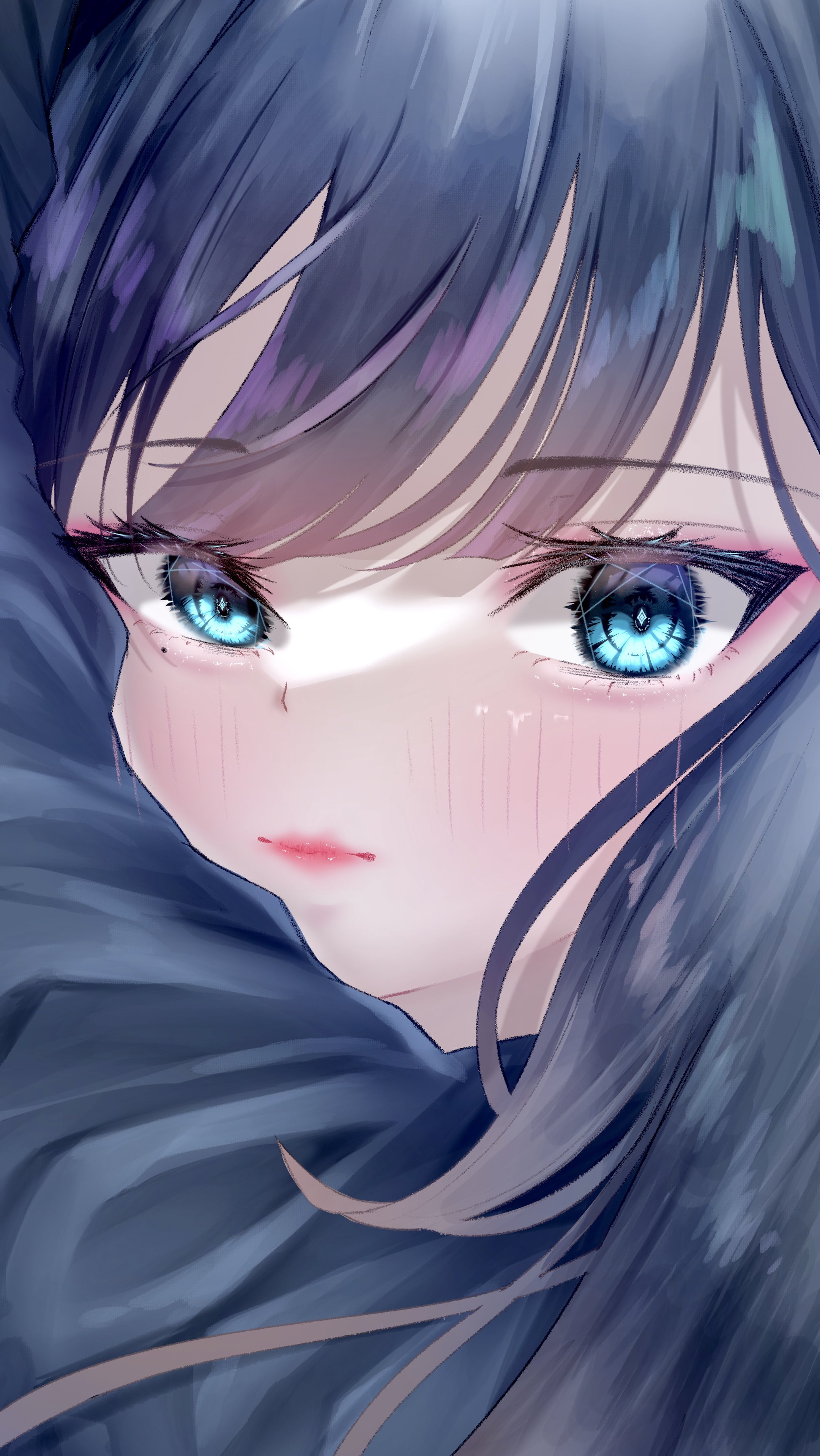 The Big ImageBoard (TBIB) - 1girl absurdres ado (utaite) aegyo sal arm up blue eyes blue hair ...