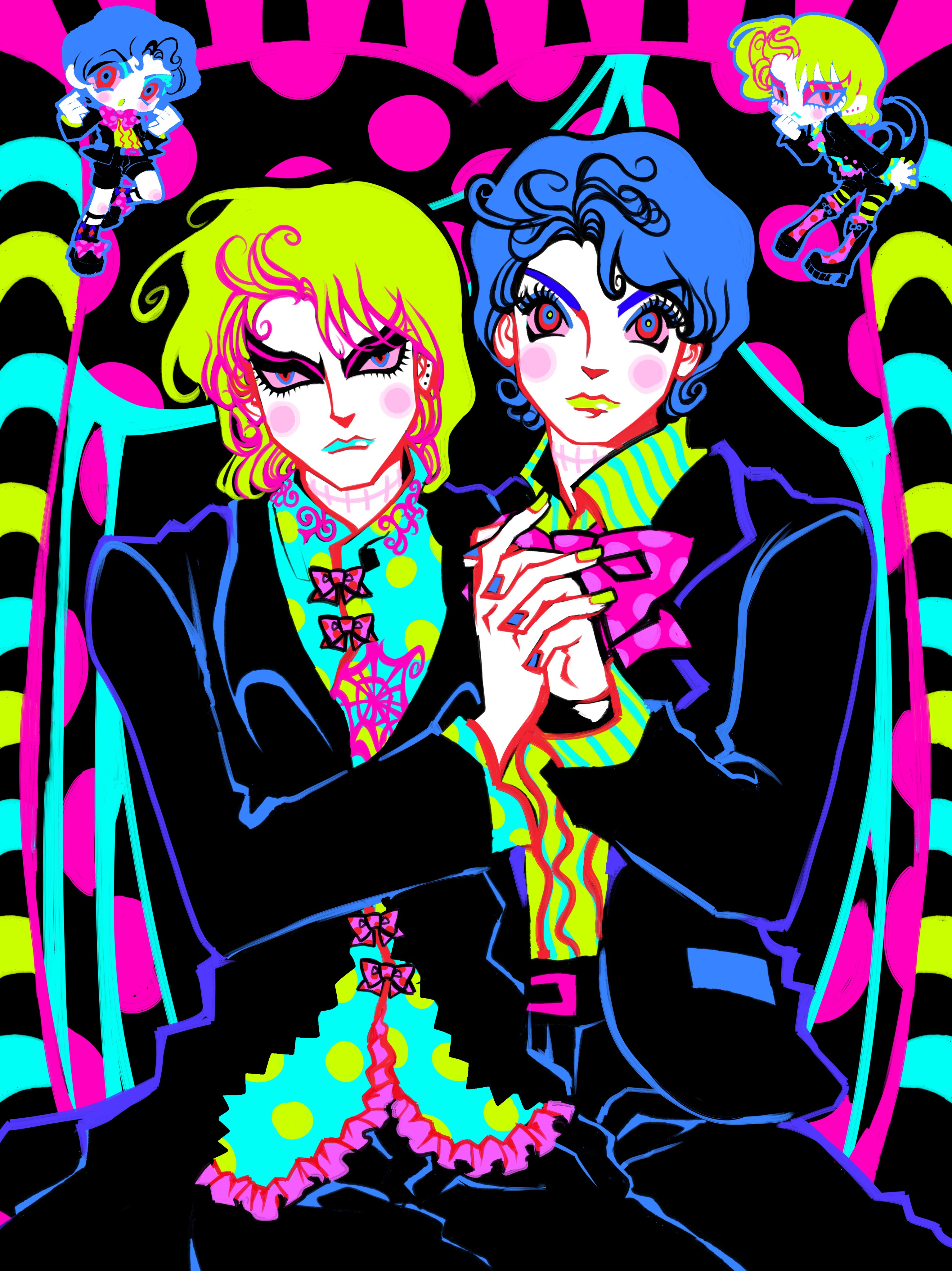 The Big ImageBoard (TBIB) - 2boys absurdres blonde hair blue hair blush ...