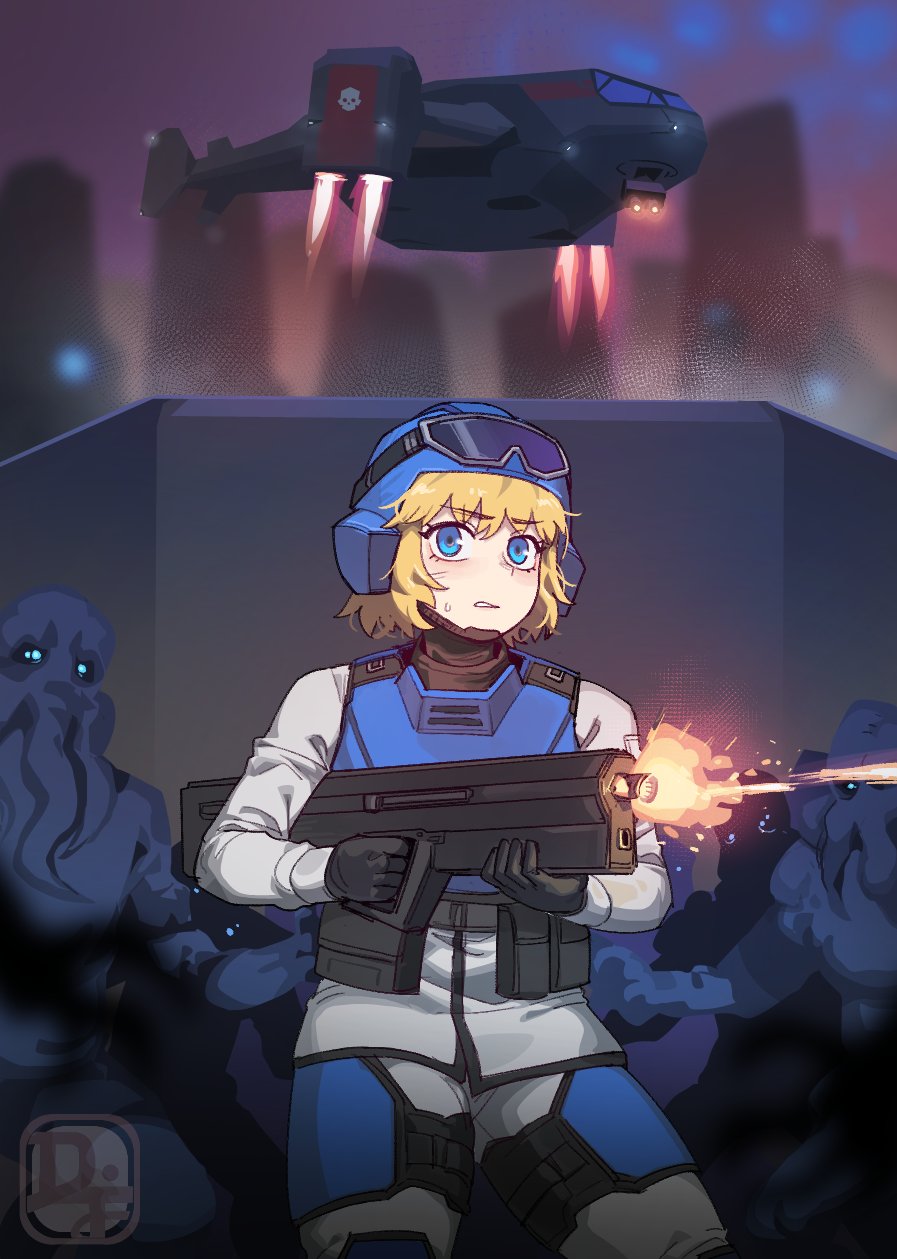 The Big ImageBoard (TBIB) - 1girl ammunition belt ammunition pouch assault rifle black gloves ...