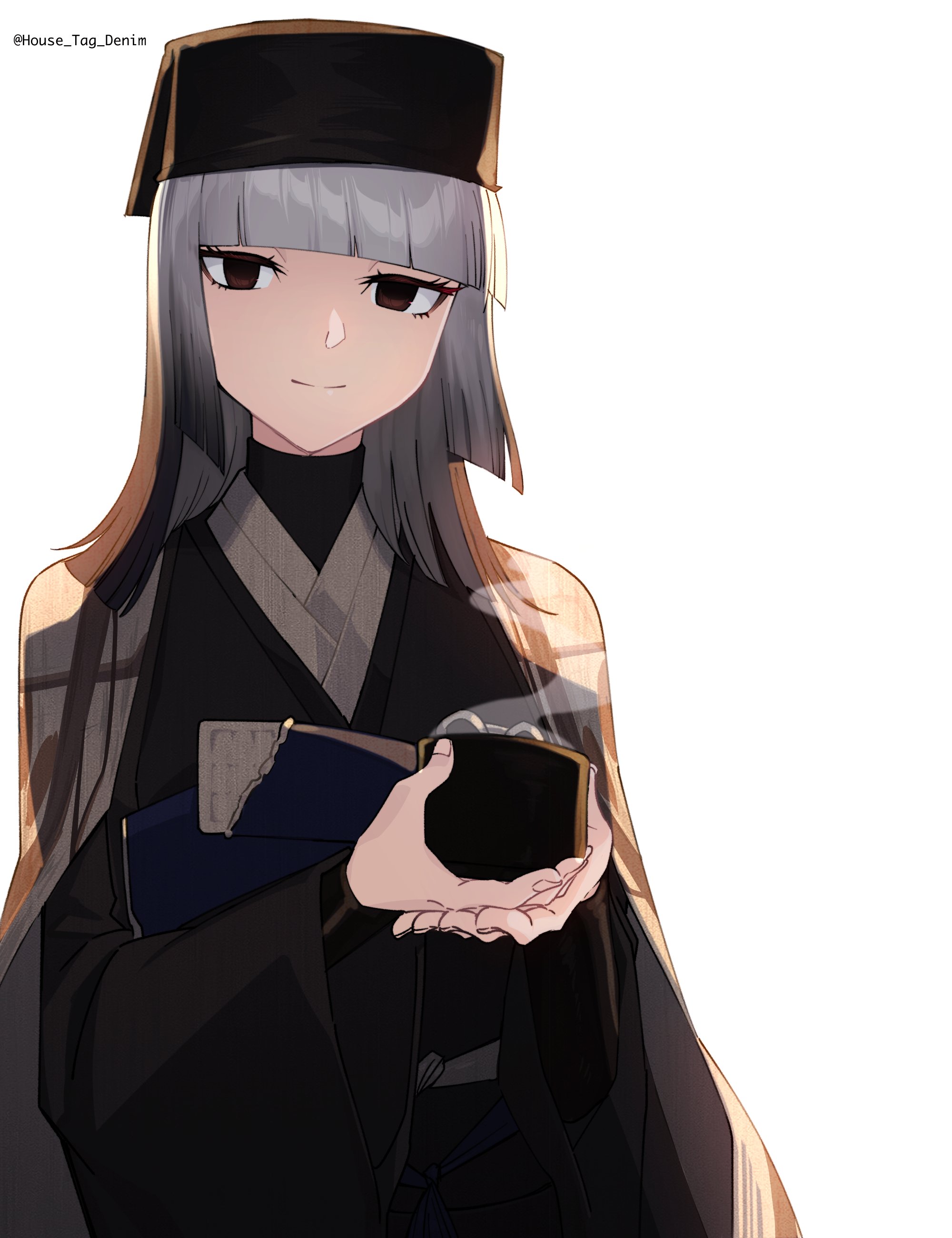 The Big ImageBoard (TBIB) - 1girl absurdres black eyes black hair black hat black kimono blunt ...