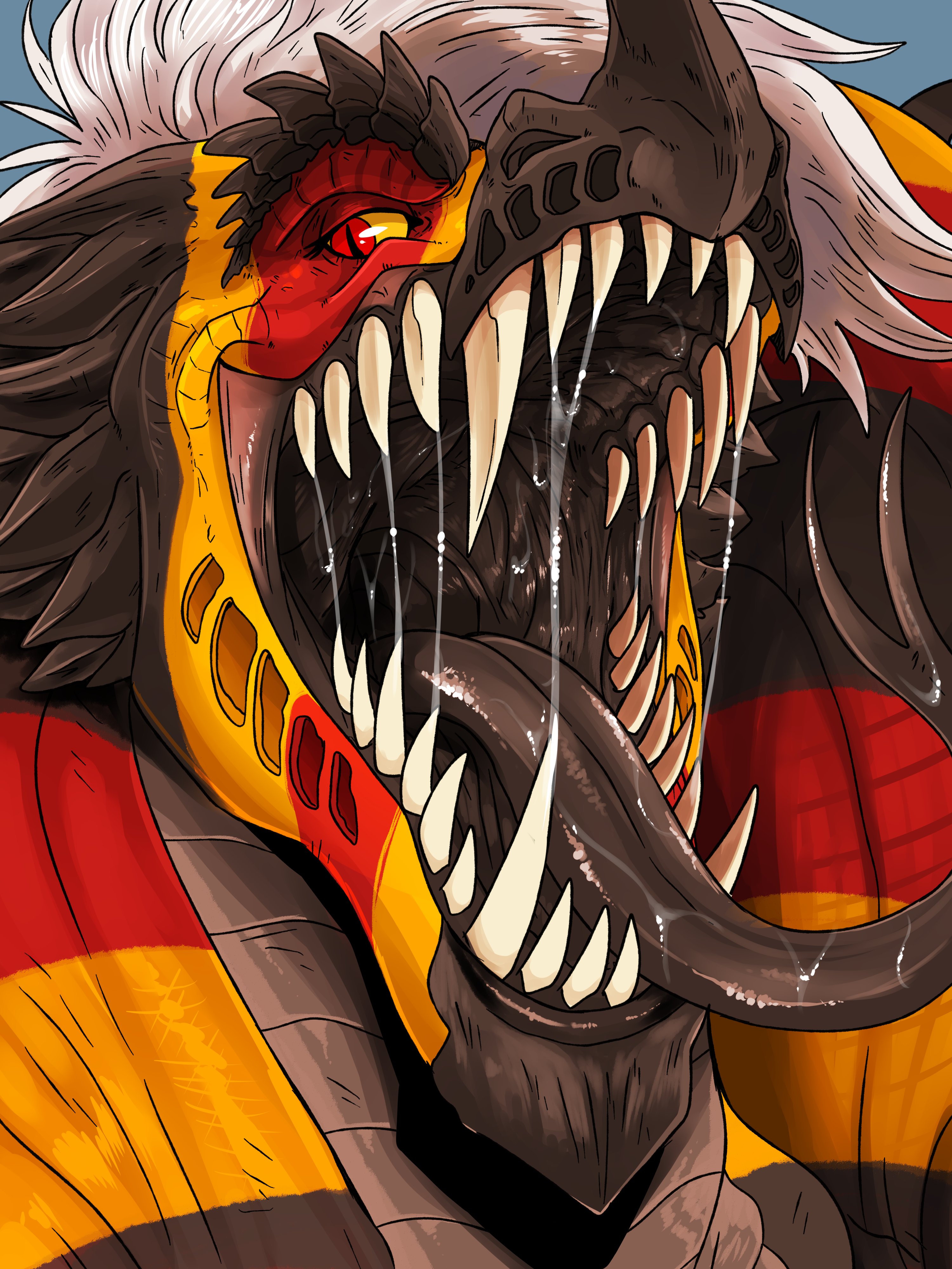 The Big ImageBoard (TBIB) - 3:4 absurd res black insides black tongue blue background bodily ...