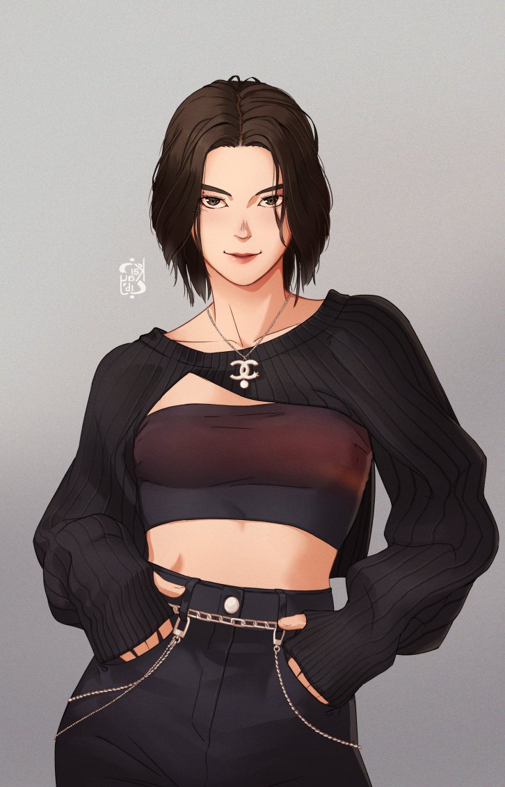 The Big Imageboard Tbib 1girl Animification Artist Name Black Pants