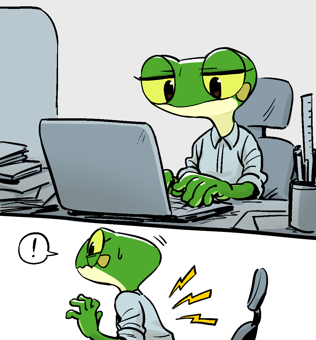 The Big Imageboard Tbib Amphibian Anthro Book Chair Clothed Clothing Computer Electronics