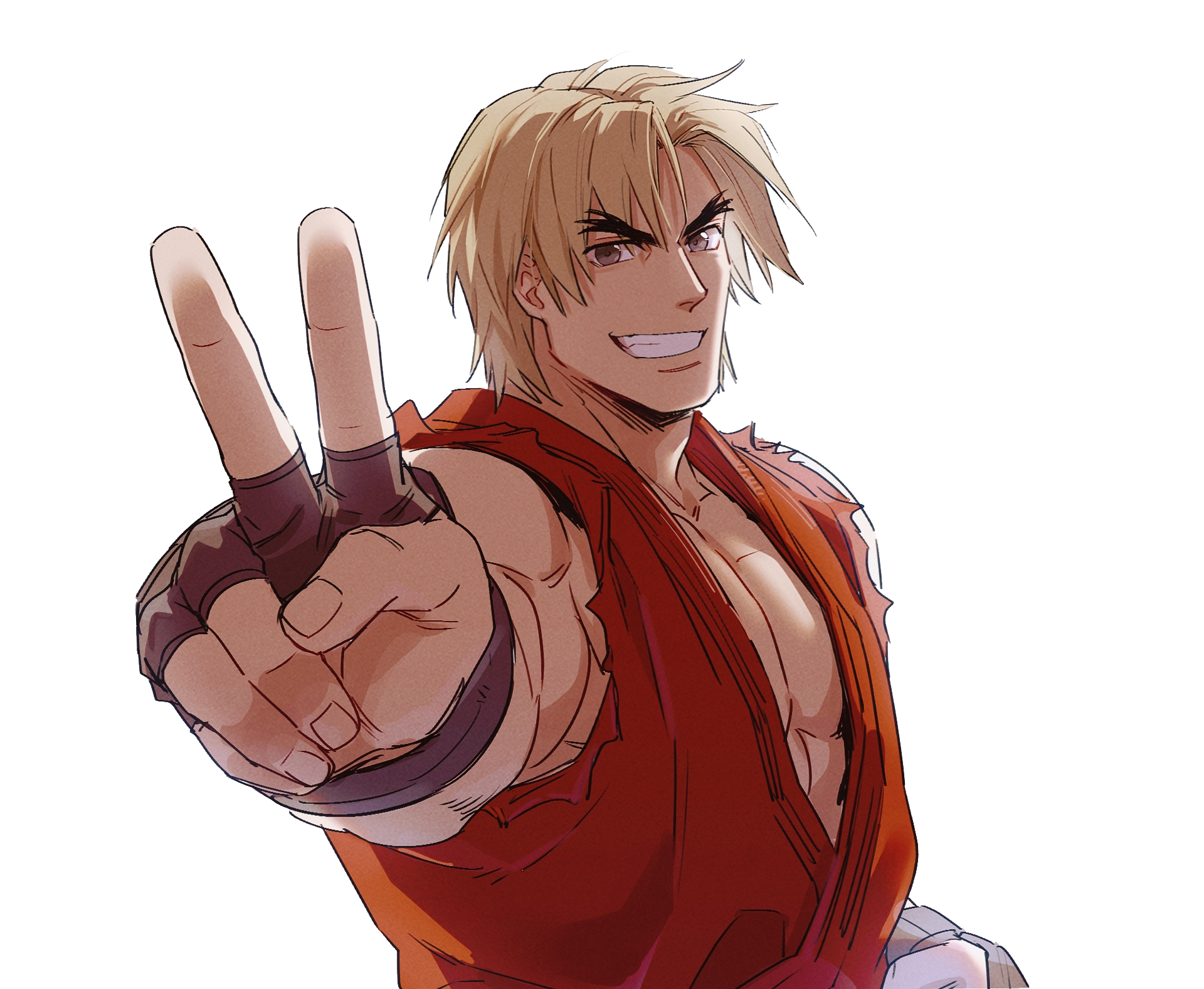 The Big ImageBoard (TBIB) - 1boy backlighting bara blonde hair dougi ...