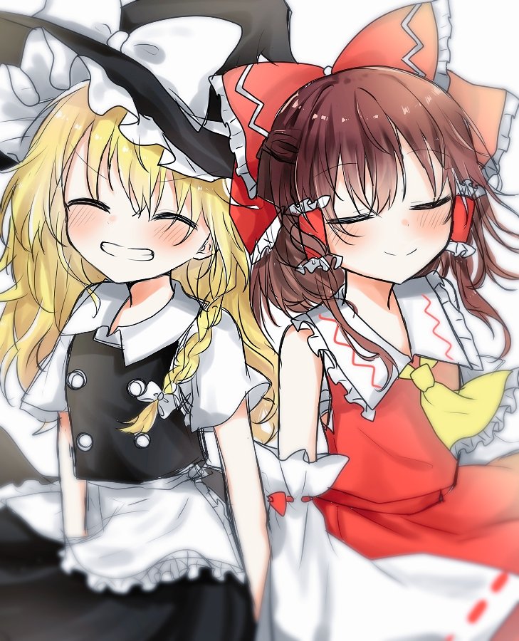 The Big ImageBoard (TBIB) - 2girls apron ascot blonde hair blurry blurry background blurry ...