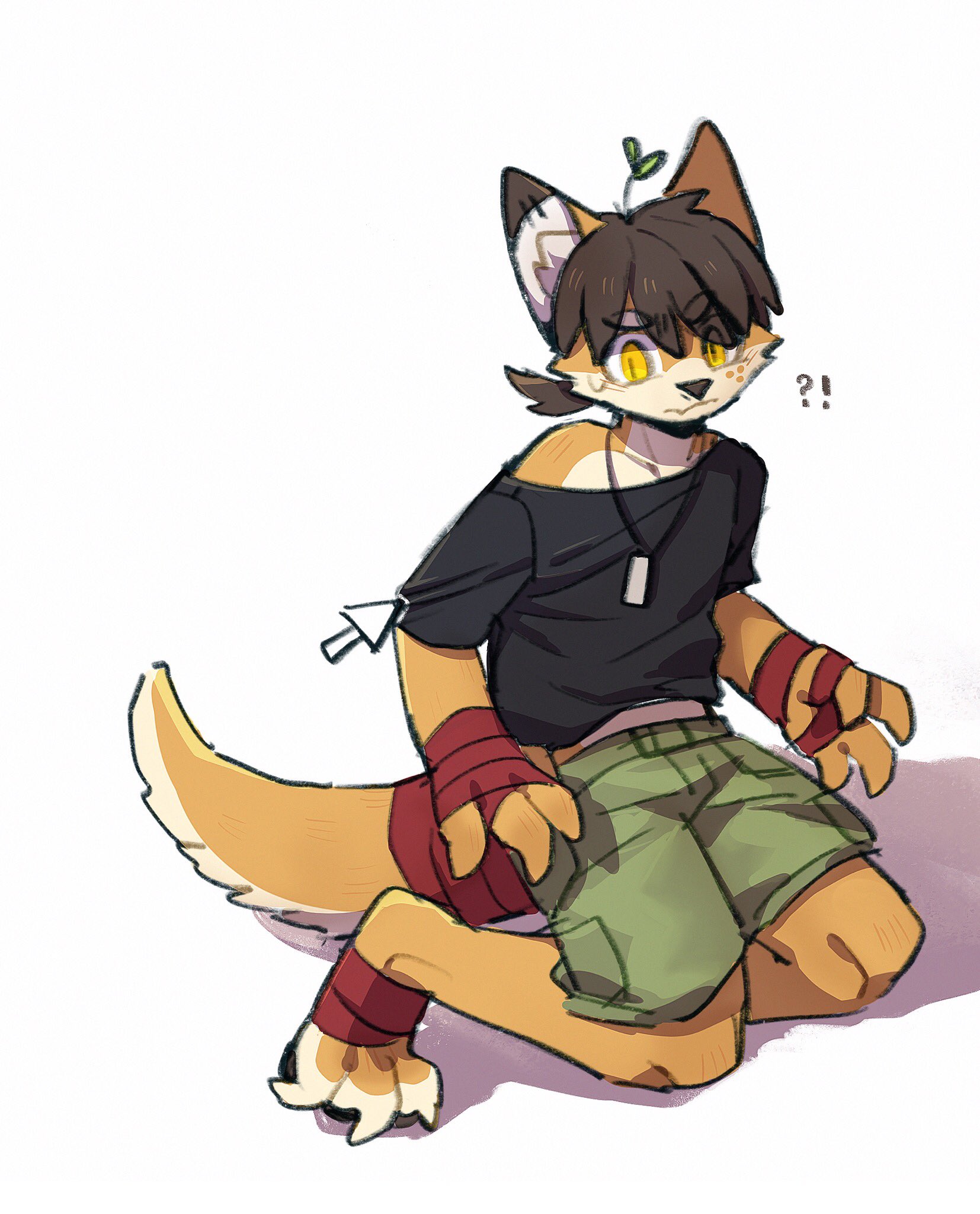 The Big ImageBoard (TBIB) - anthro asnnonaka bandaged arm black clothing black hair black ...