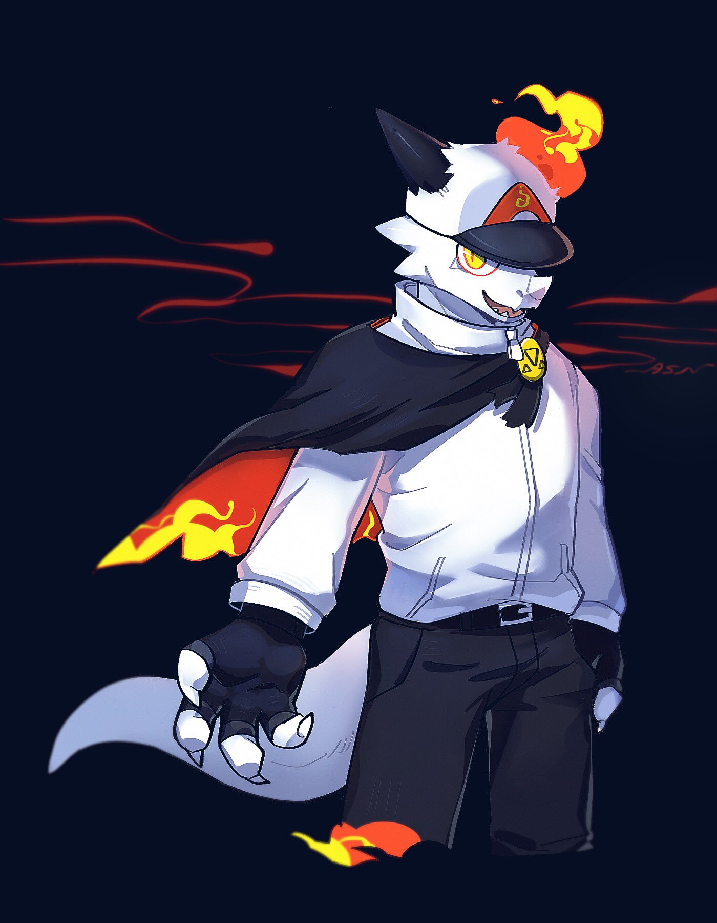 The Big ImageBoard (TBIB) - anthro asnnonaka black cape black horn bottomwear clothed clothing ...