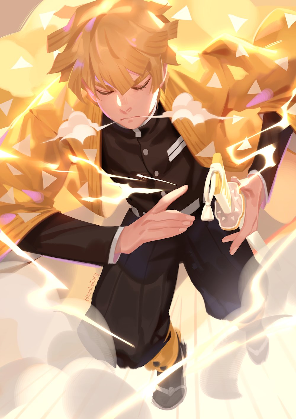 The Big ImageBoard (TBIB) - 1boy agatsuma zenitsu black jacket black ...