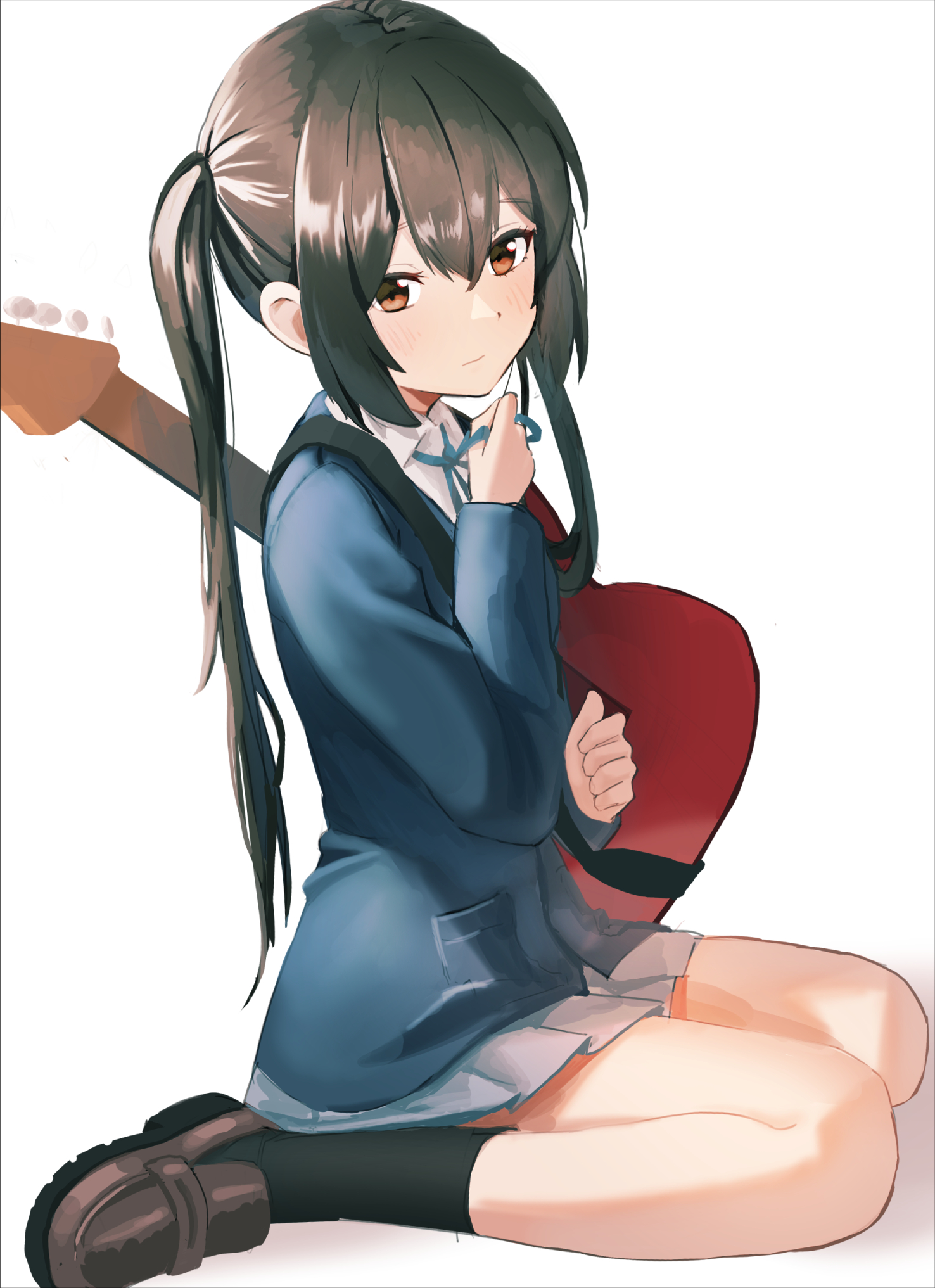 The Big ImageBoard (TBIB) - 1girl bad id bad pixiv id black hair black socks blazer blue jacket ...