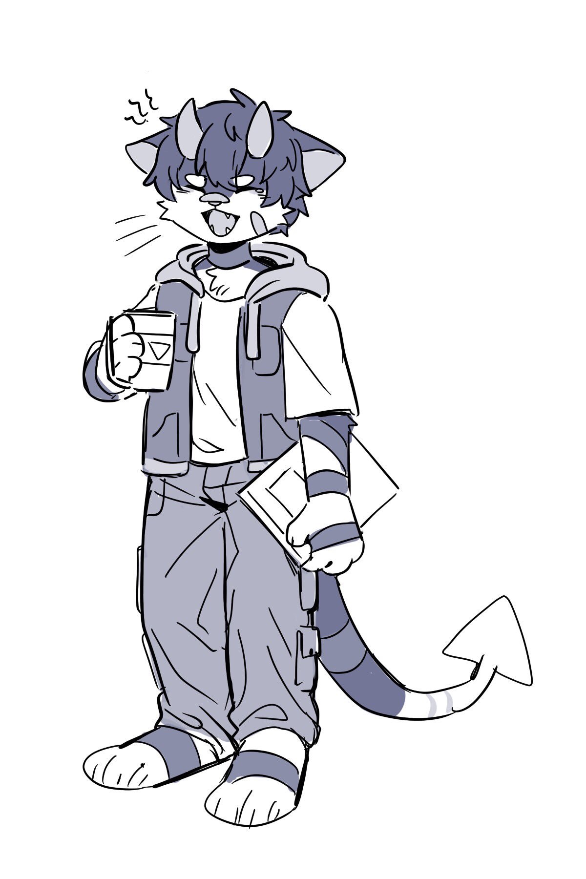 The Big ImageBoard (TBIB) - 2:3 anthro asnnonaka beverage book bottomwear clothed clothing ...