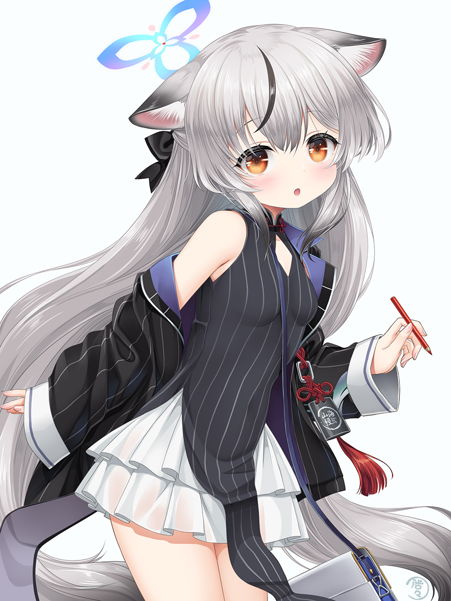 The Big ImageBoard (TBIB) - 1girl animal ears black dress black jacket blue archive blush brown ...