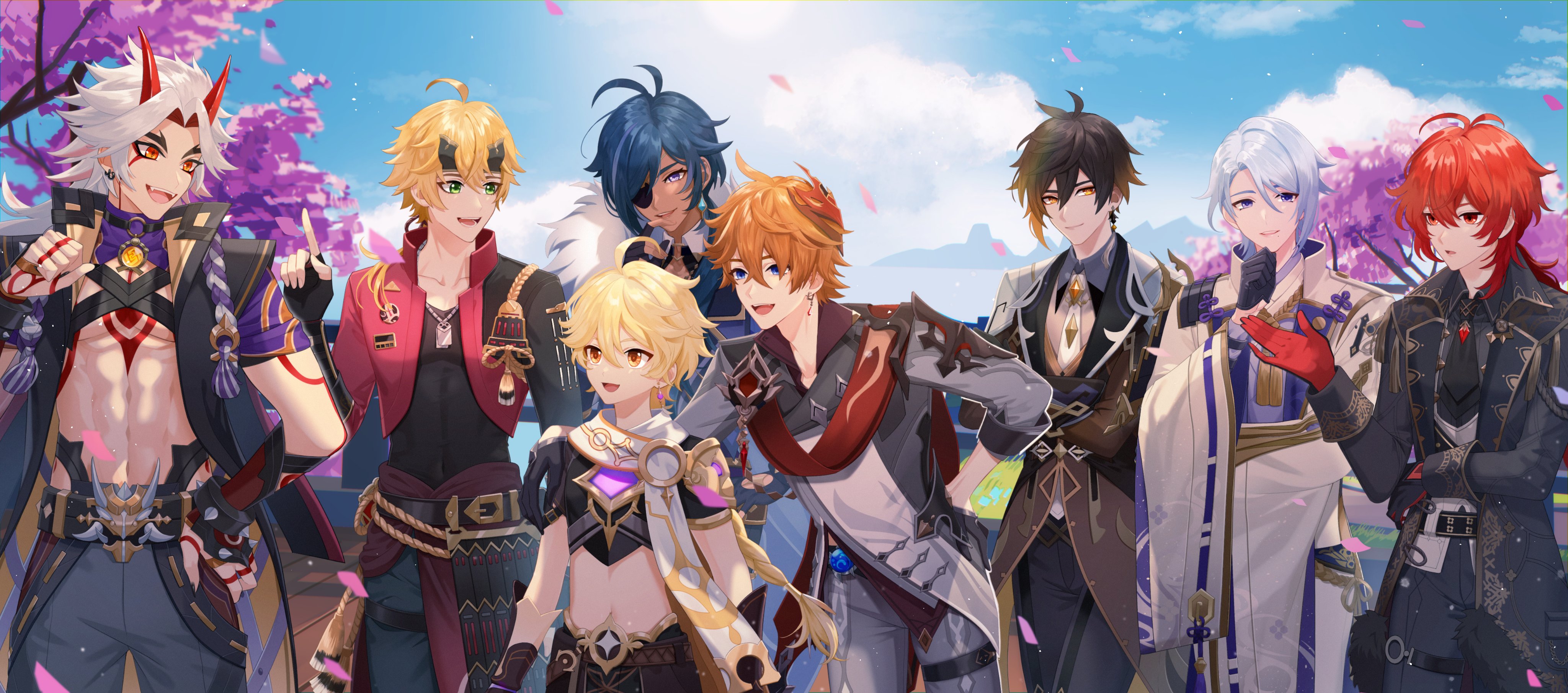 The Big ImageBoard (TBIB) - 6+boys abs absurdres aether (genshin impact ...