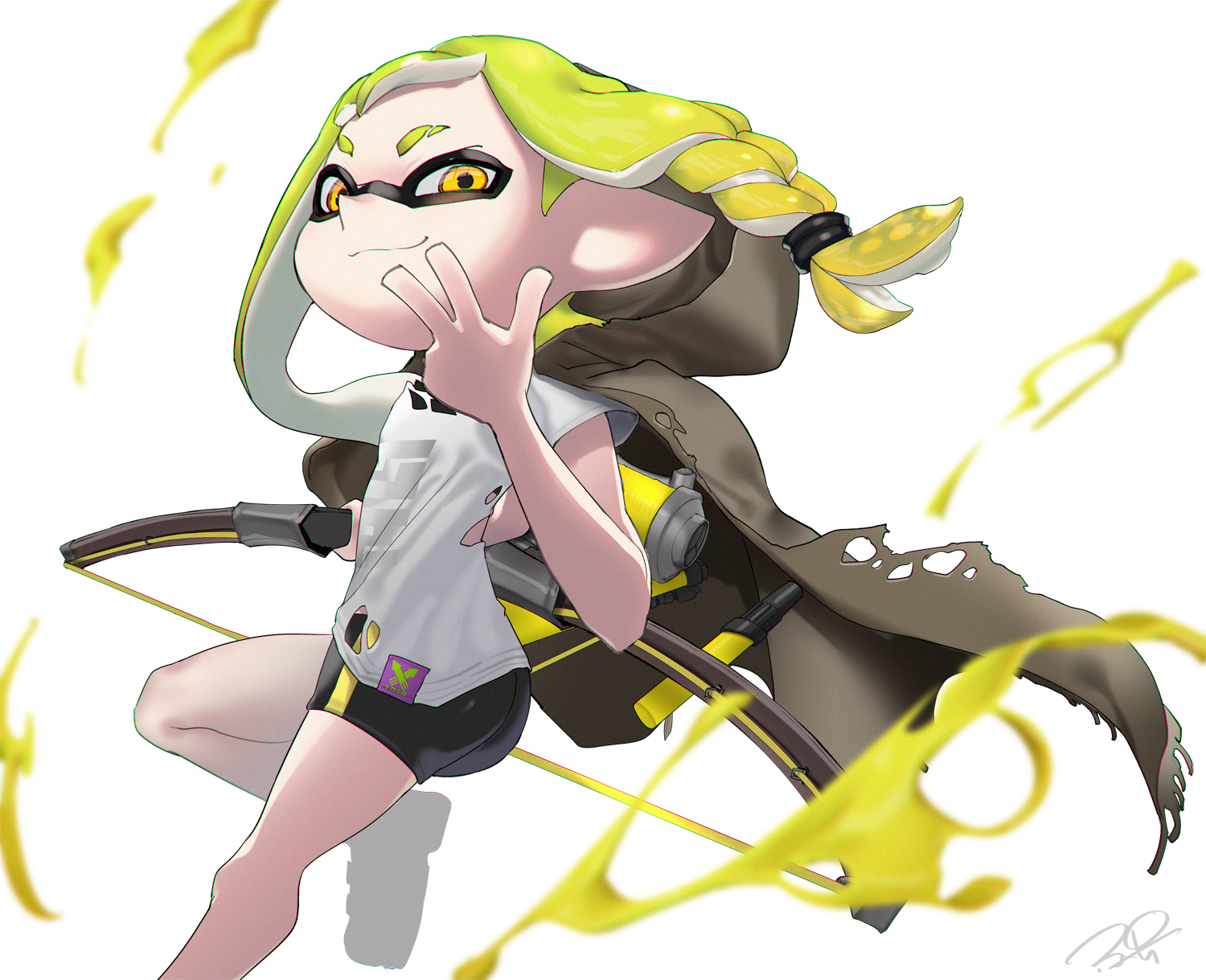 The Big ImageBoard (TBIB) - 1girl ass asymmetrical hair bike shorts black shorts bow (weapon ...