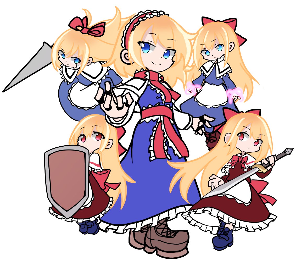 The Big ImageBoard (TBIB) - 5girls alice margatroid blonde hair blue dress blue eyes bow brown ...