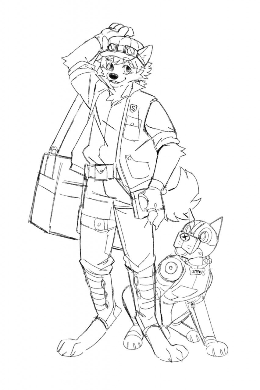 The Big ImageBoard (TBIB) - anthro arm tuft asnnonaka bag barefoot bottomwear canid canine canis ...