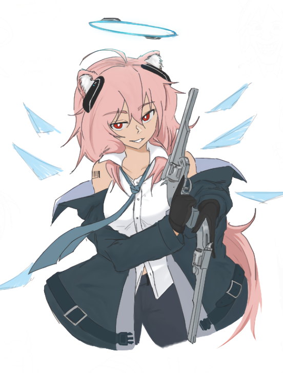 The Big ImageBoard (TBIB) - 1girl ahoge animal ears arknights barcode barcode tattoo bare ...