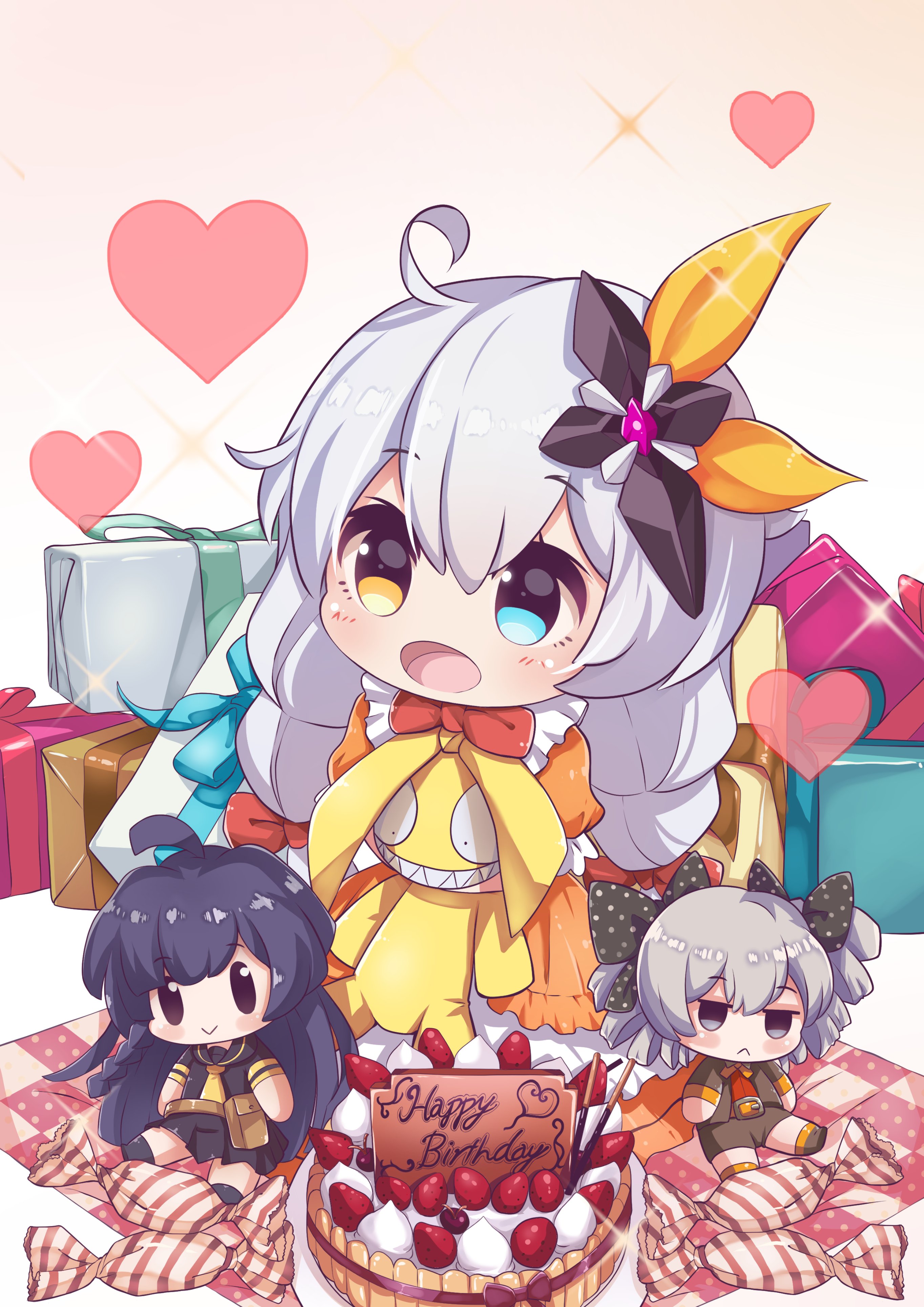 The Big ImageBoard (TBIB) - 1girl :d absurdres aged down ahoge apron birthday cake blue eyes bow ...
