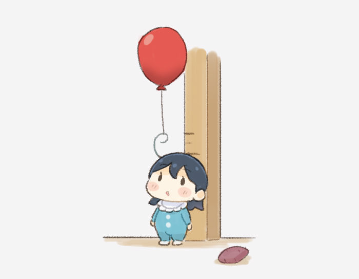 The Big ImageBoard (TBIB) - 1girl aged down ahoge baby balloon black ...