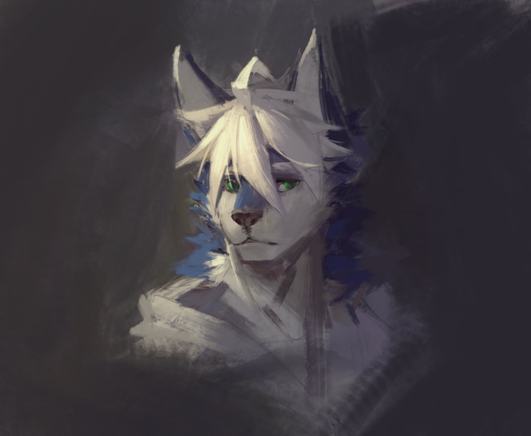 The Big ImageBoard (TBIB) - anthro awaldkize blue body blue fur bust portrait canid cheek tuft ...