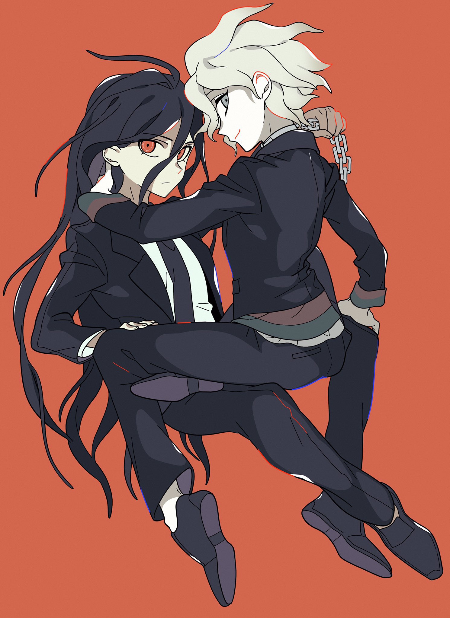 The Big ImageBoard (TBIB) - 2boys ahoge arare (op ed 000) bangs black footwear black jacket ...