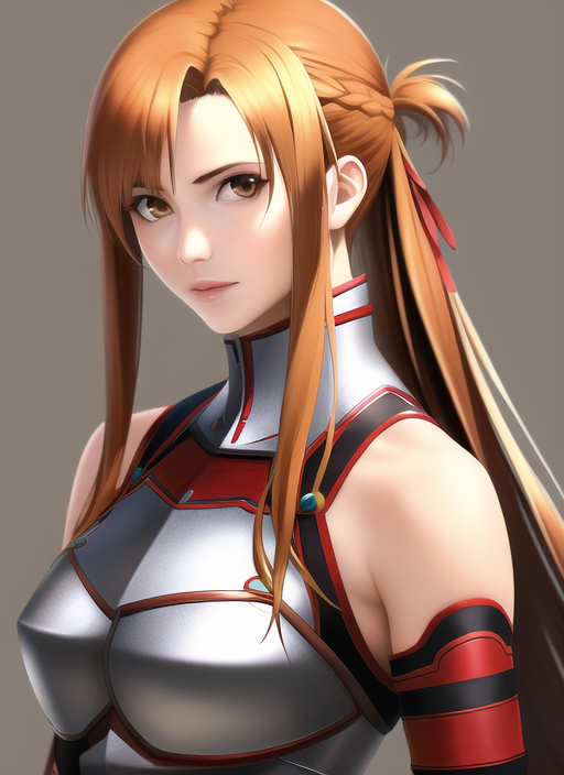 The Big ImageBoard (TBIB) - 1girl ai-generated armor asuna (sao) asymmetrical bangs bare ...