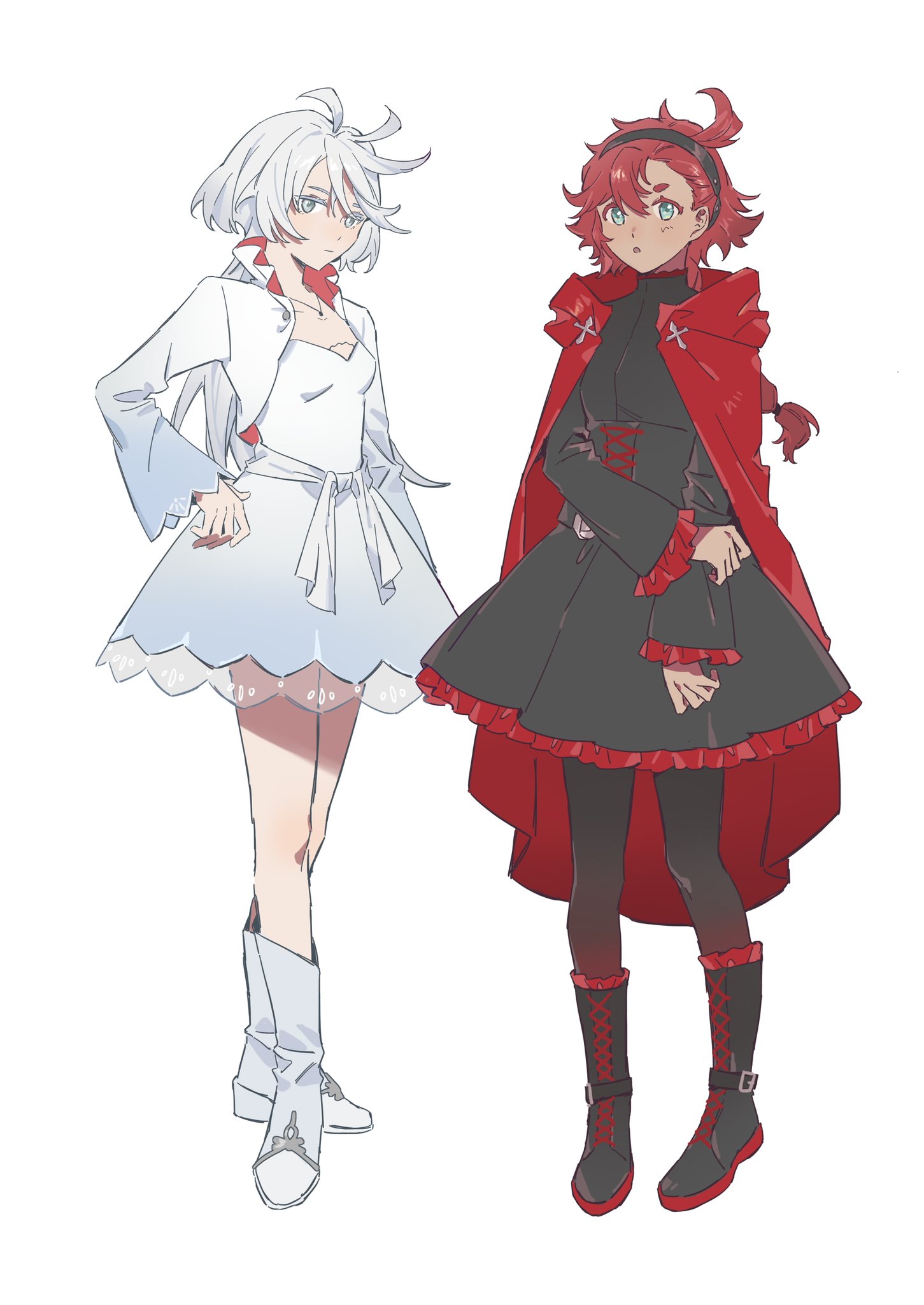 The Big ImageBoard (TBIB) - 2girls blue eyes boots cape chiko (berry ...