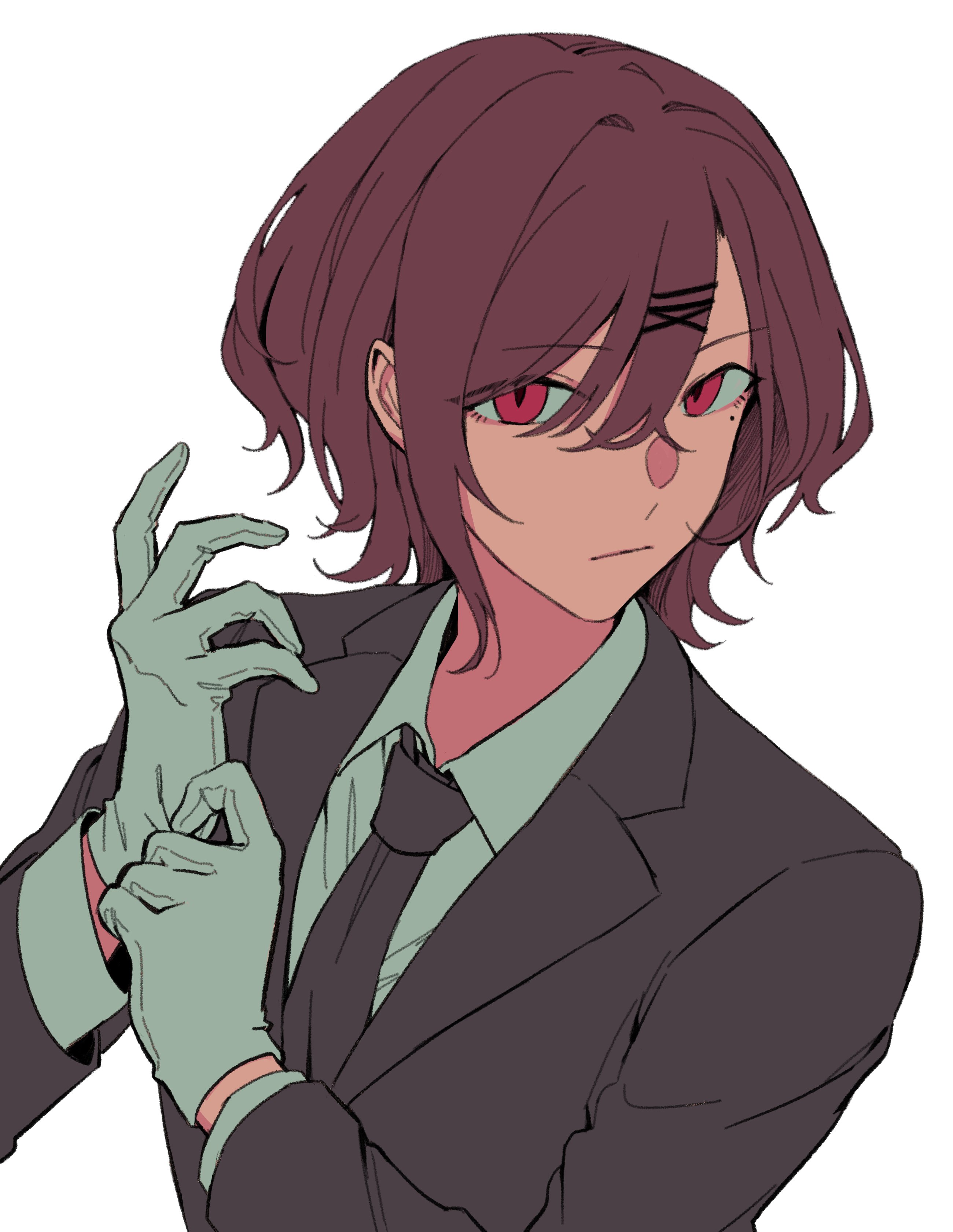 The Big ImageBoard (TBIB) - 1girl absurdres adjusting clothes adjusting gloves black jacket ...